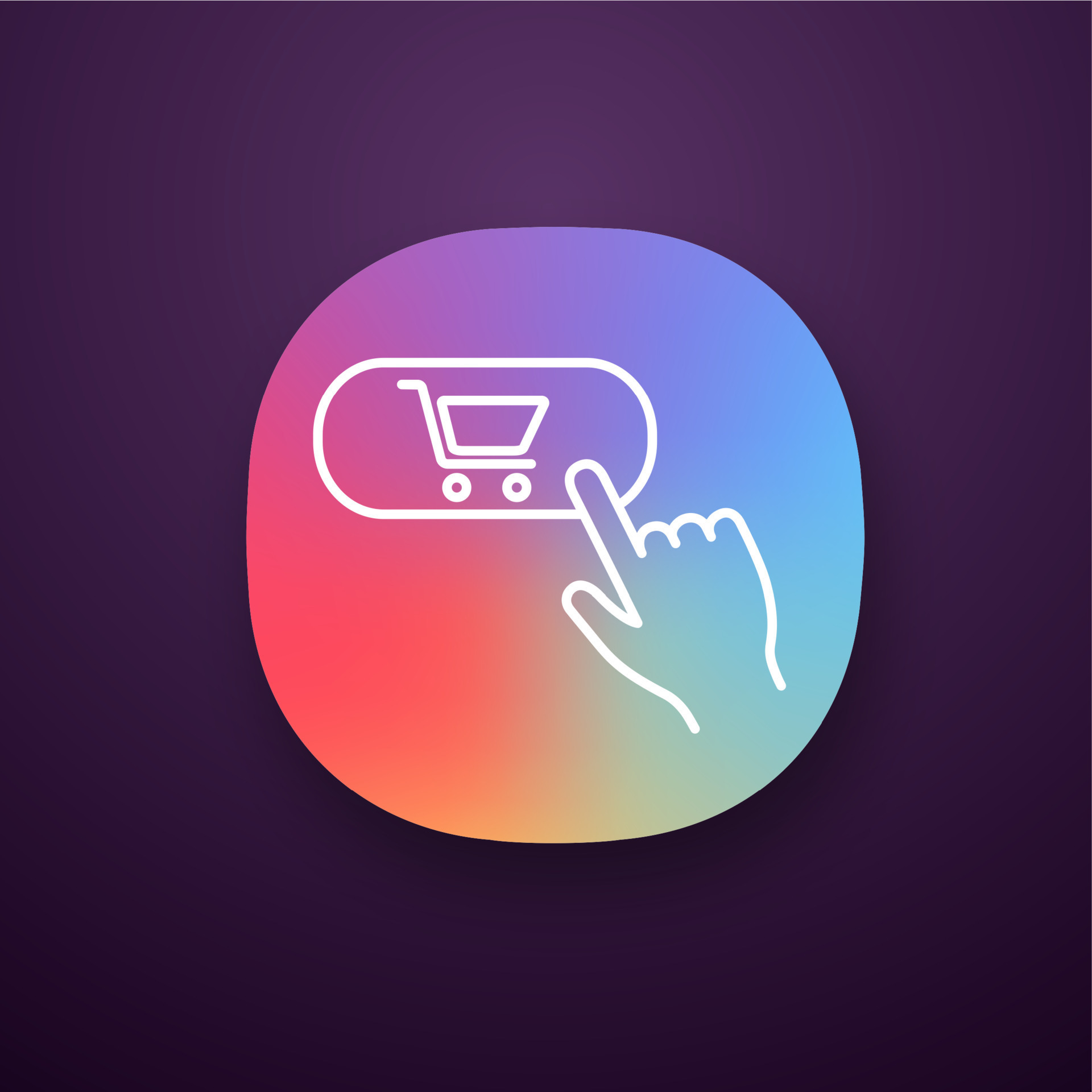 Buy button app icon. UI UX user interface. Add to cart. Online shopping. Digital purchase. Web ...