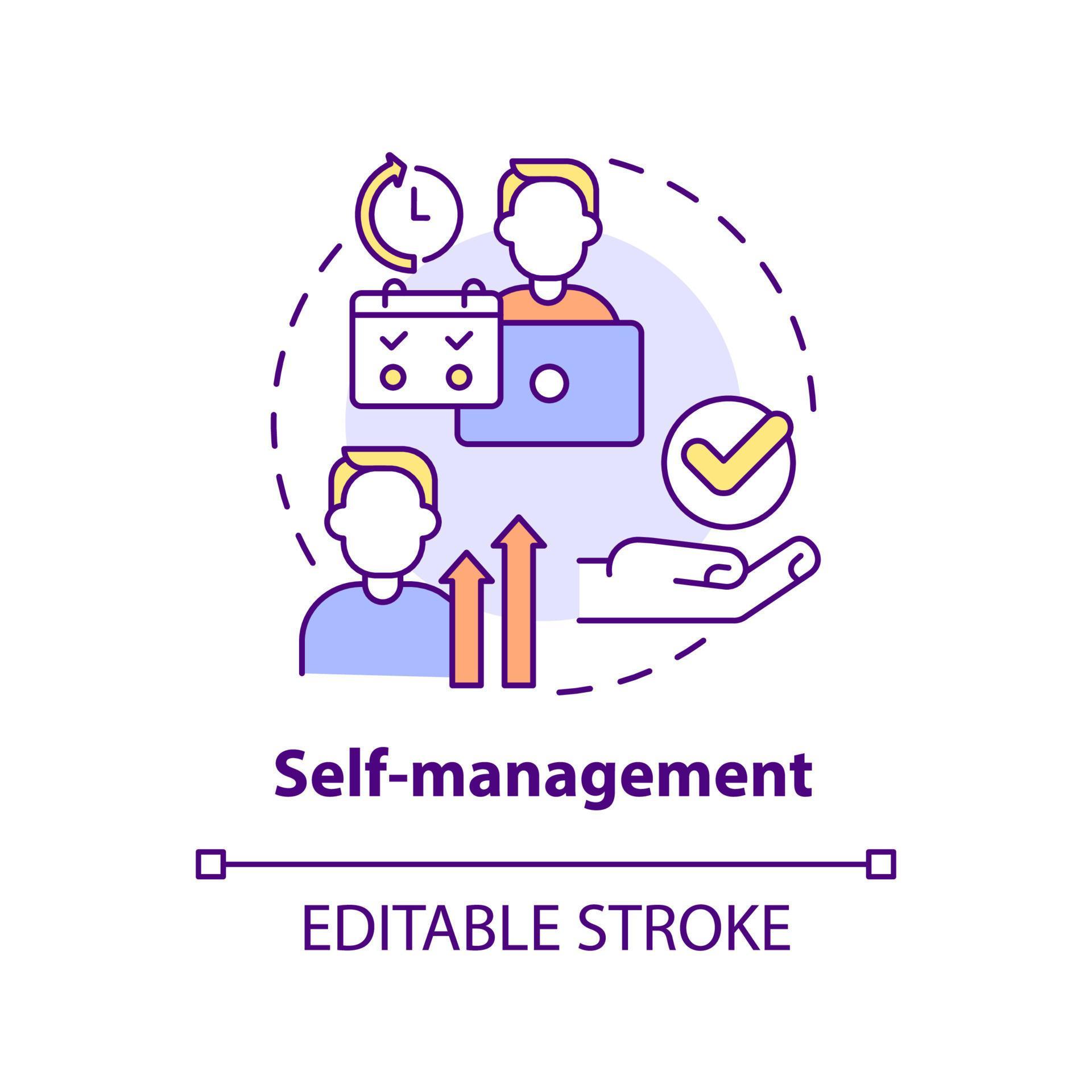 Self-management concept icon. Soft skill for career success abstract ...
