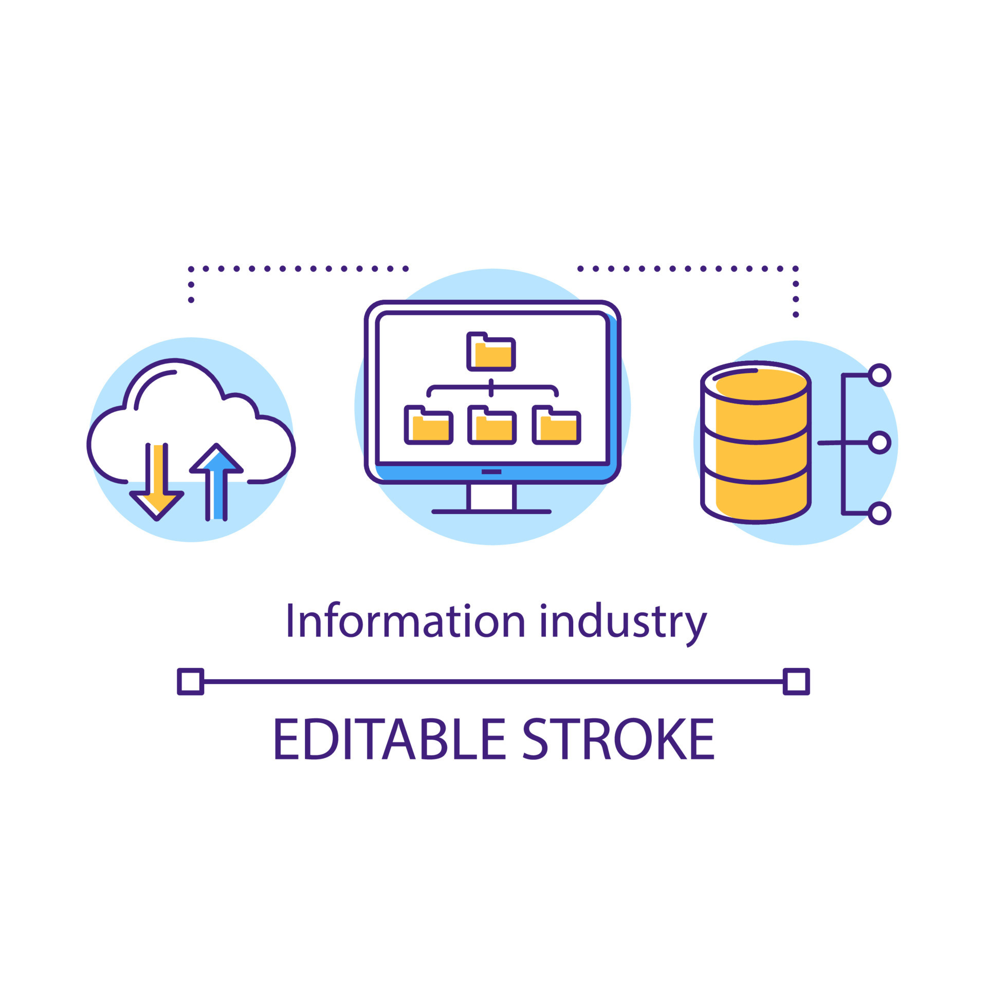 Information Industry Concept Icon Collecting Using Information Structuring Data Storage Idea