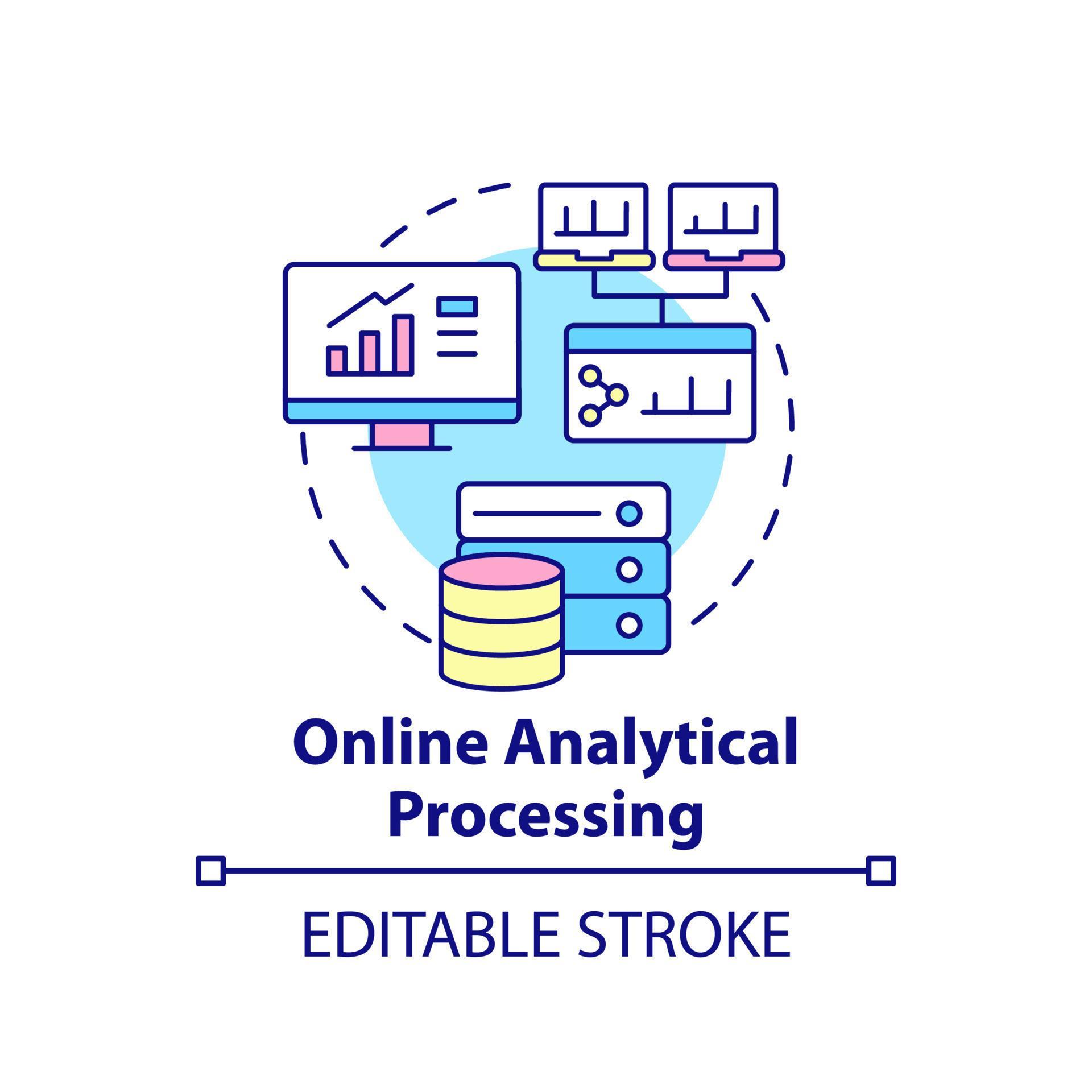 Online analytical processing concept icon. Business intelligence ...