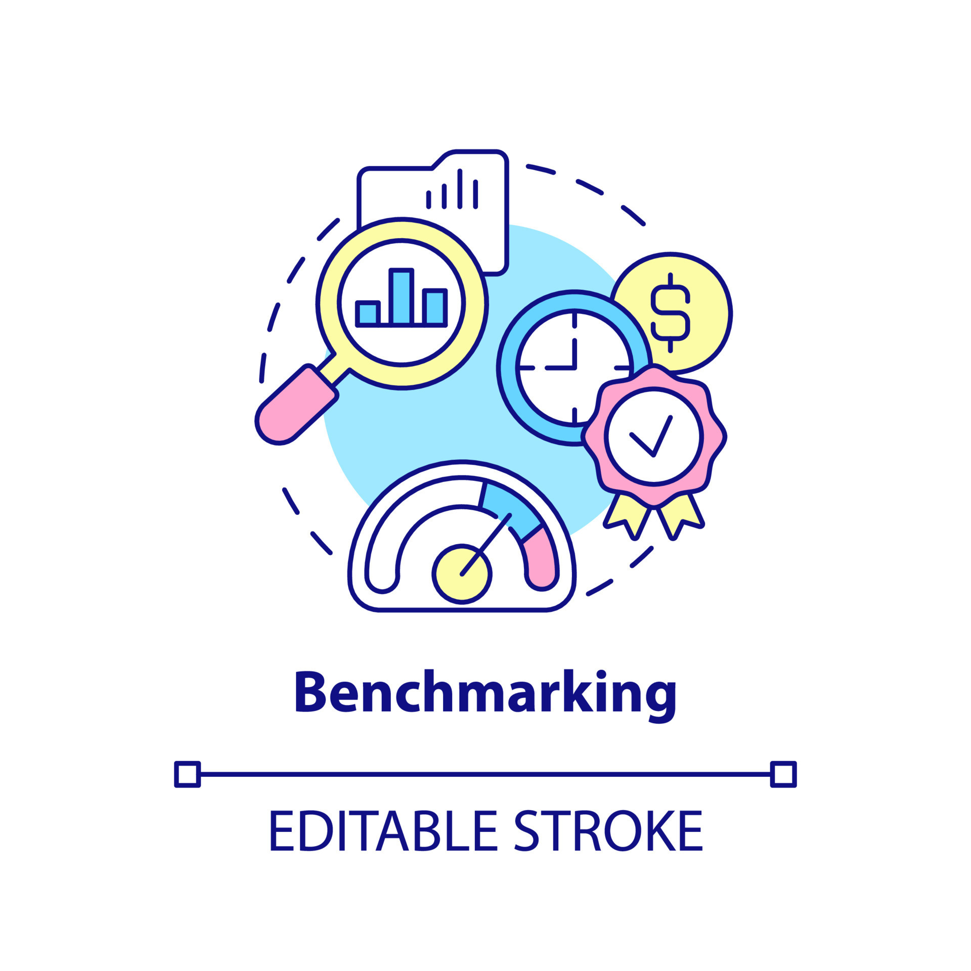 Benchmarking Concept Icon Business Intelligence Example Abstract Idea Thin Line Illustration