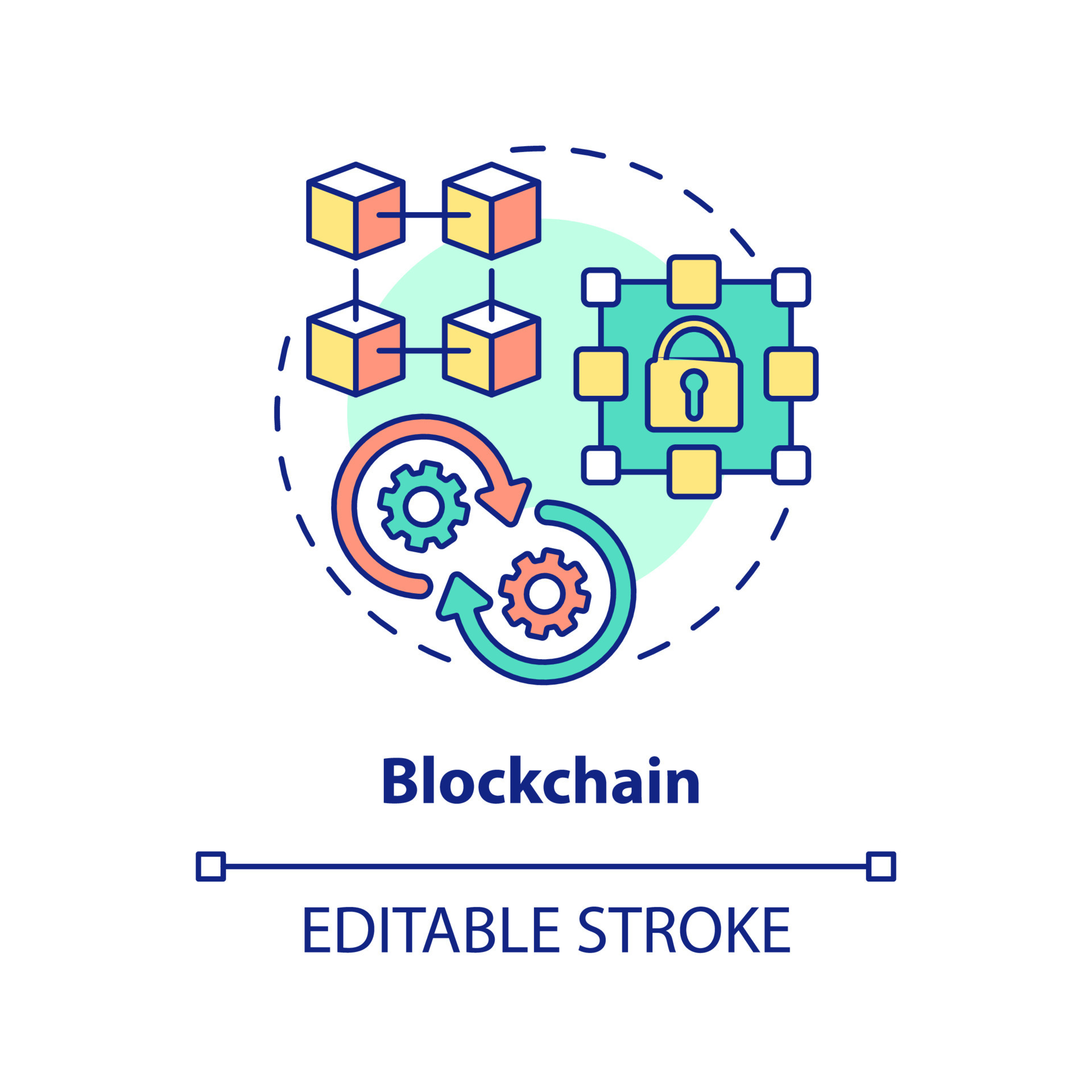 Blockchain Concept Icon Highest Paying Freelance Skill Abstract Idea Thin Line Illustration