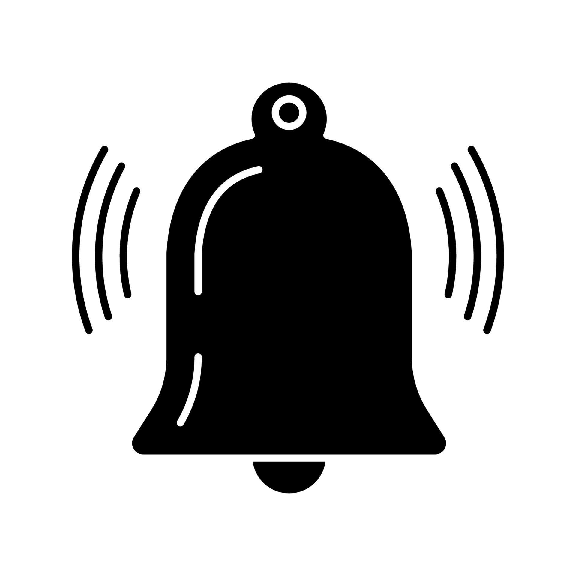 Active notification glyph icon. Ringing bell. Reminder alarm ... Active notification glyph icon. Ringing bell. Reminder alarm ...
