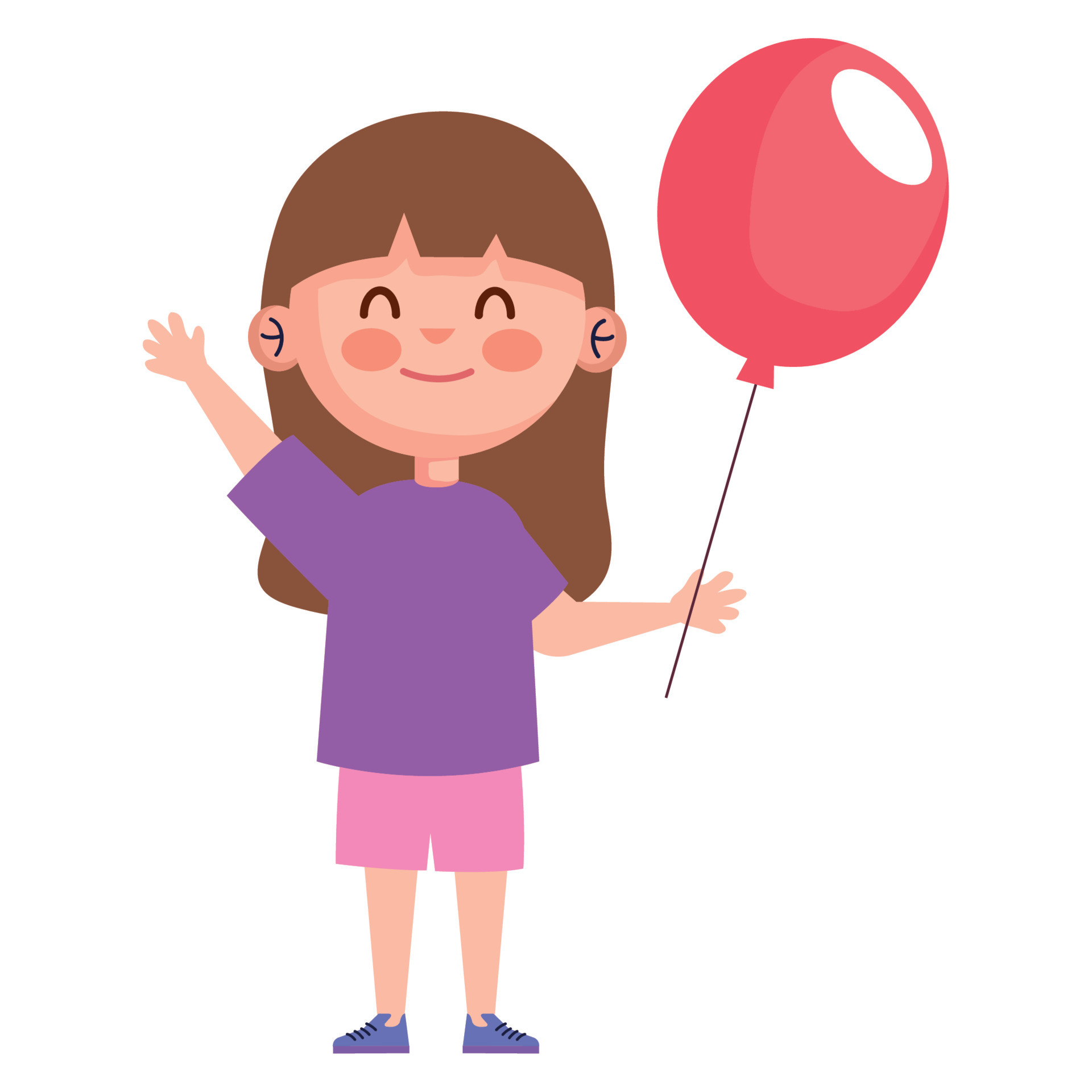 Girl Playing With Balloon Helium 11250151 Vector Art At Vecteezy