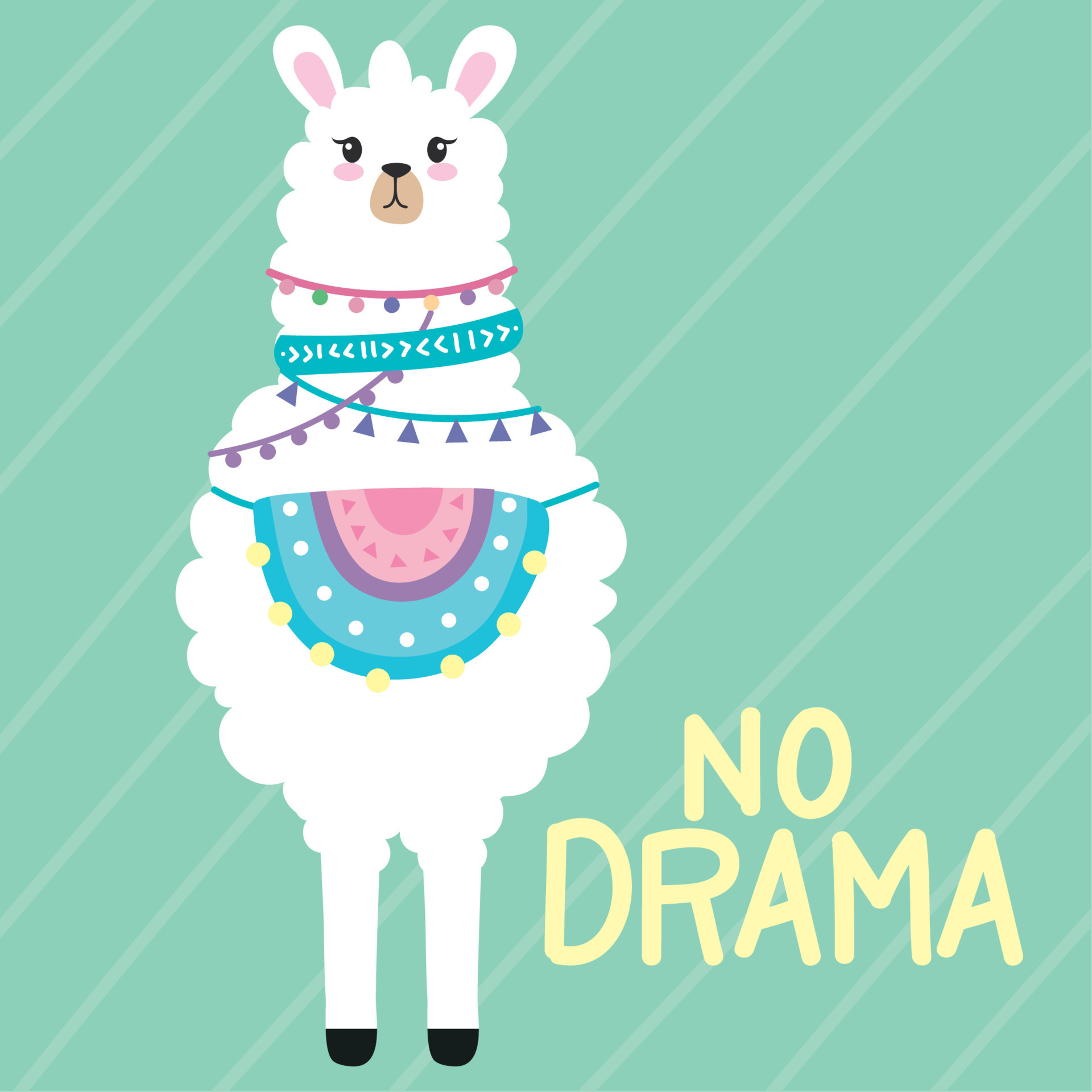 llama and no drama lettering 11250749 Vector Art at Vecteezy