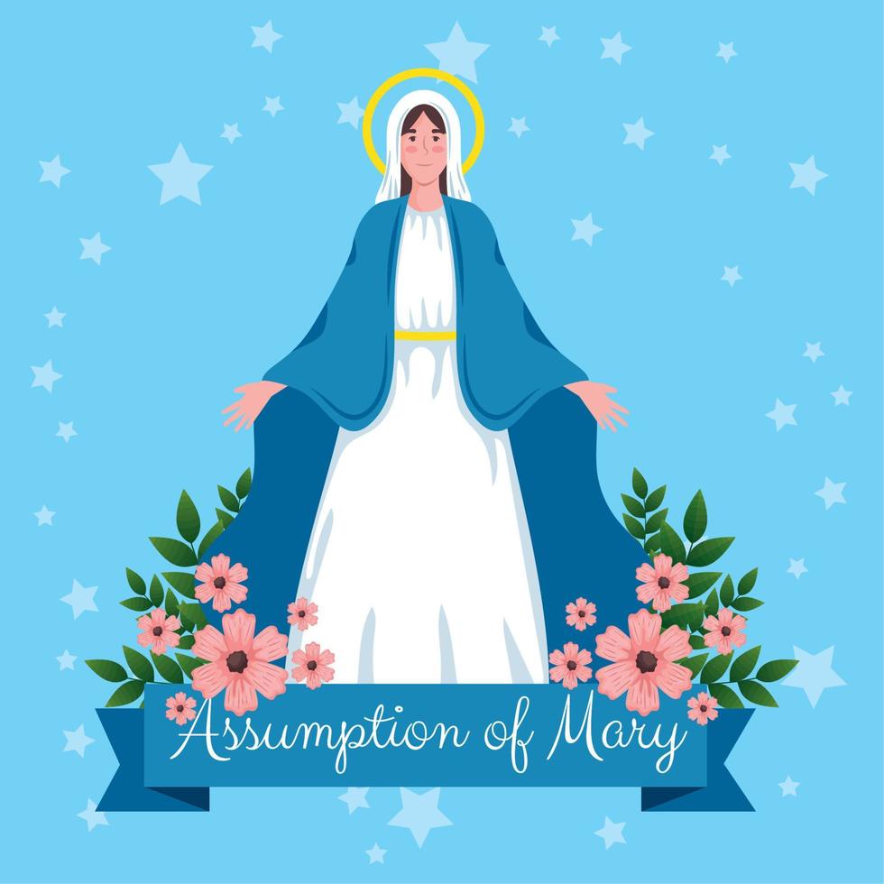 Assumption Of Mary In Ribbon 11251203 Vector Art At Vecteezy