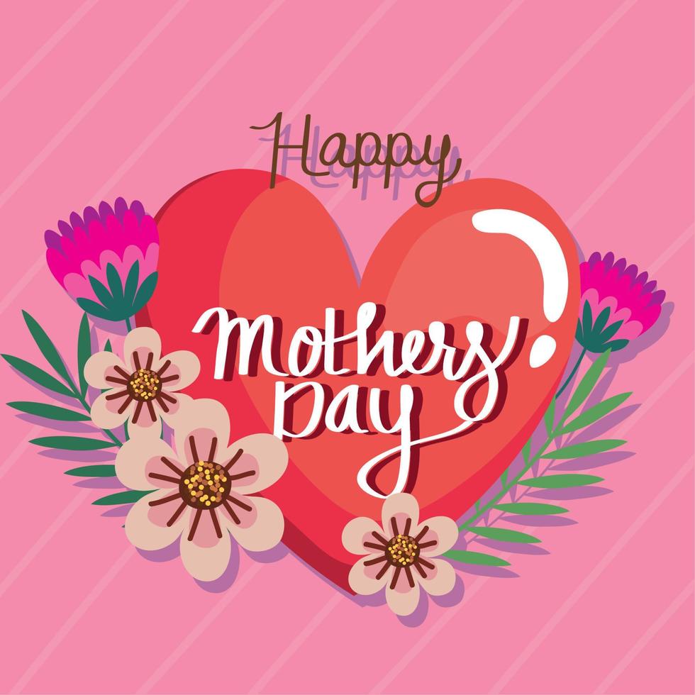happy mothers day lettering in heart 11251918 Vector Art at Vecteezy