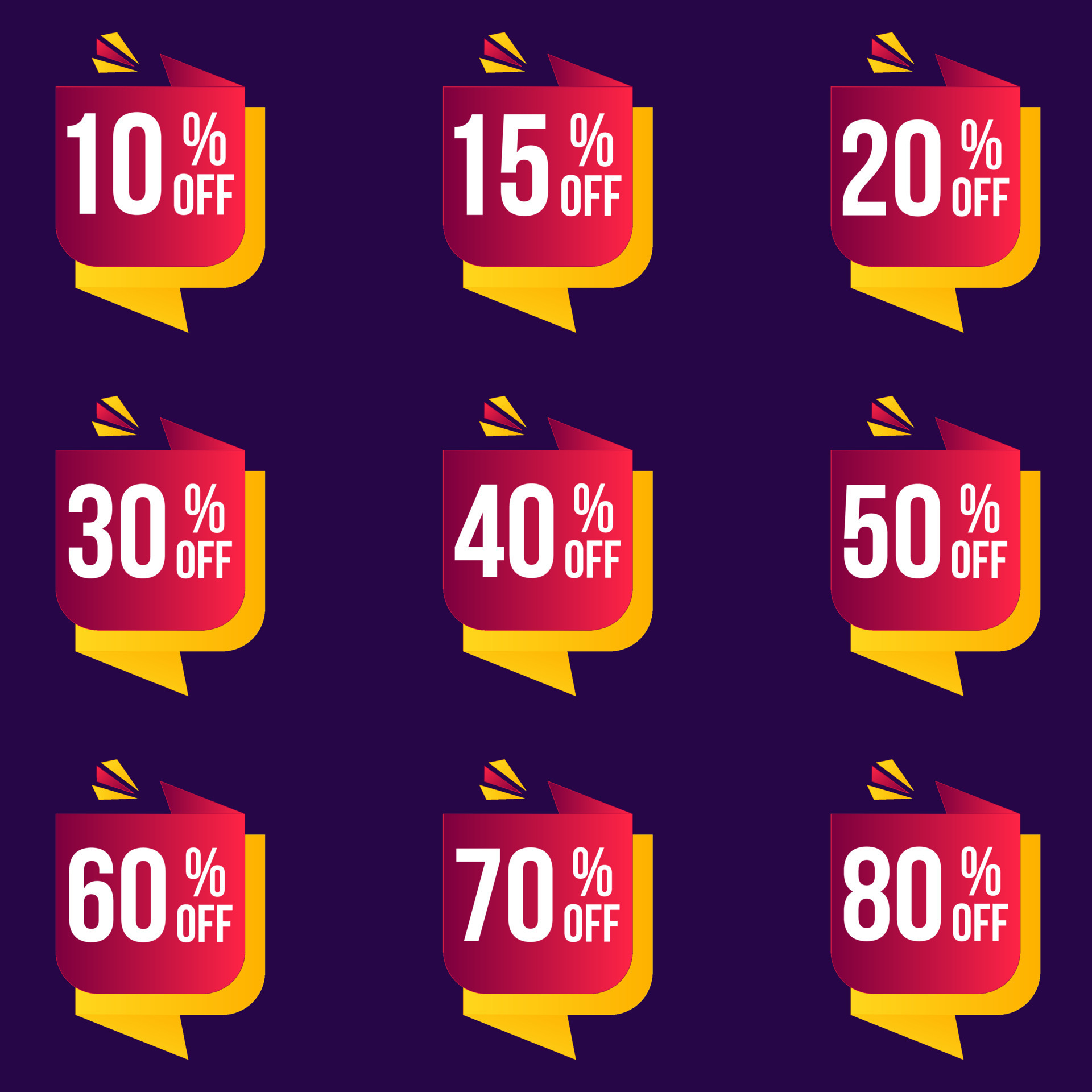 Different Percent Discount Offer Banner And Price Tag Set Up To 10 15 different-percent-discount-offer-banner-and-price-tag-set-up-to-10-15