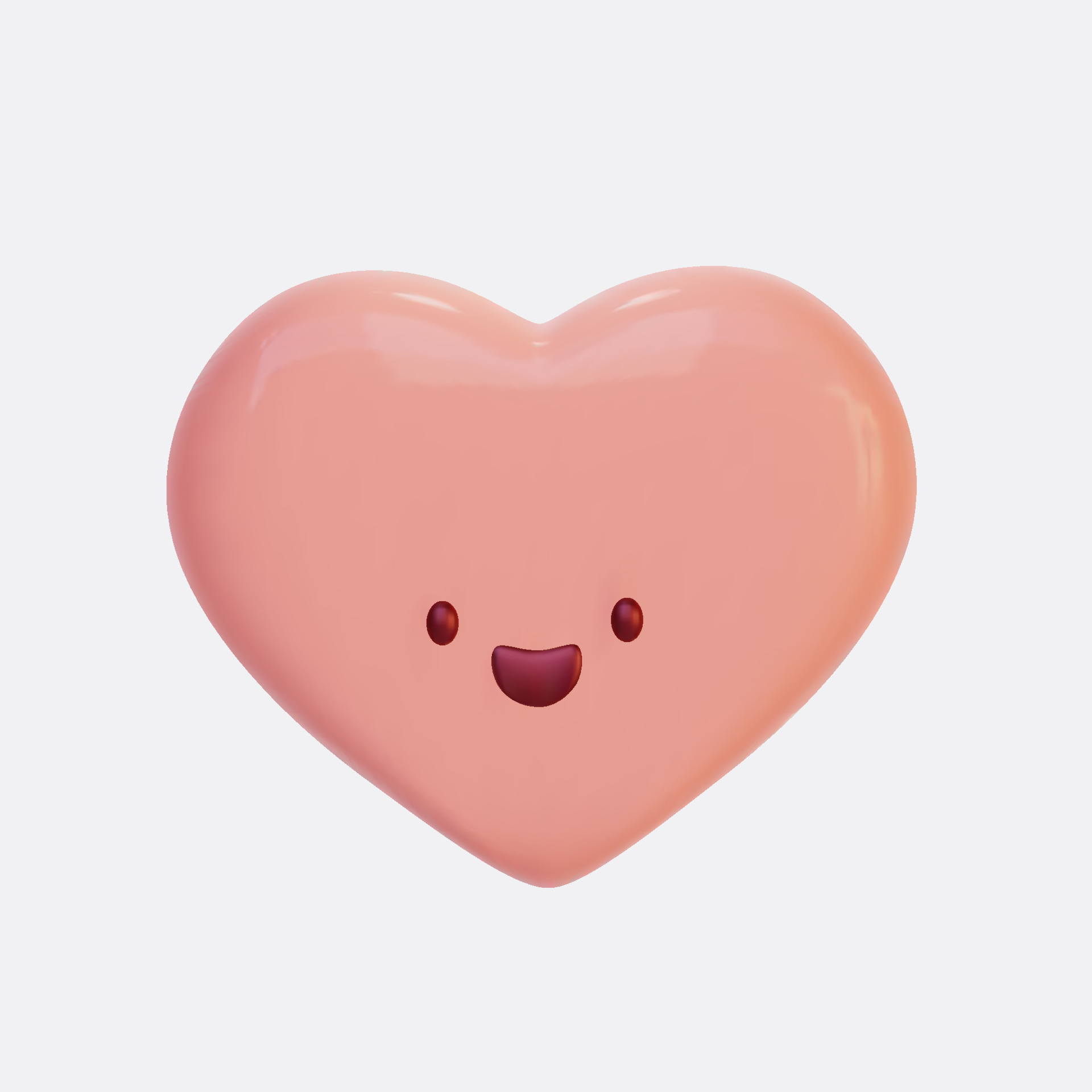 Icono De Renderizado De Corazón Rosa De Dibujos Animados En 3d Personaje En Forma De Corazón