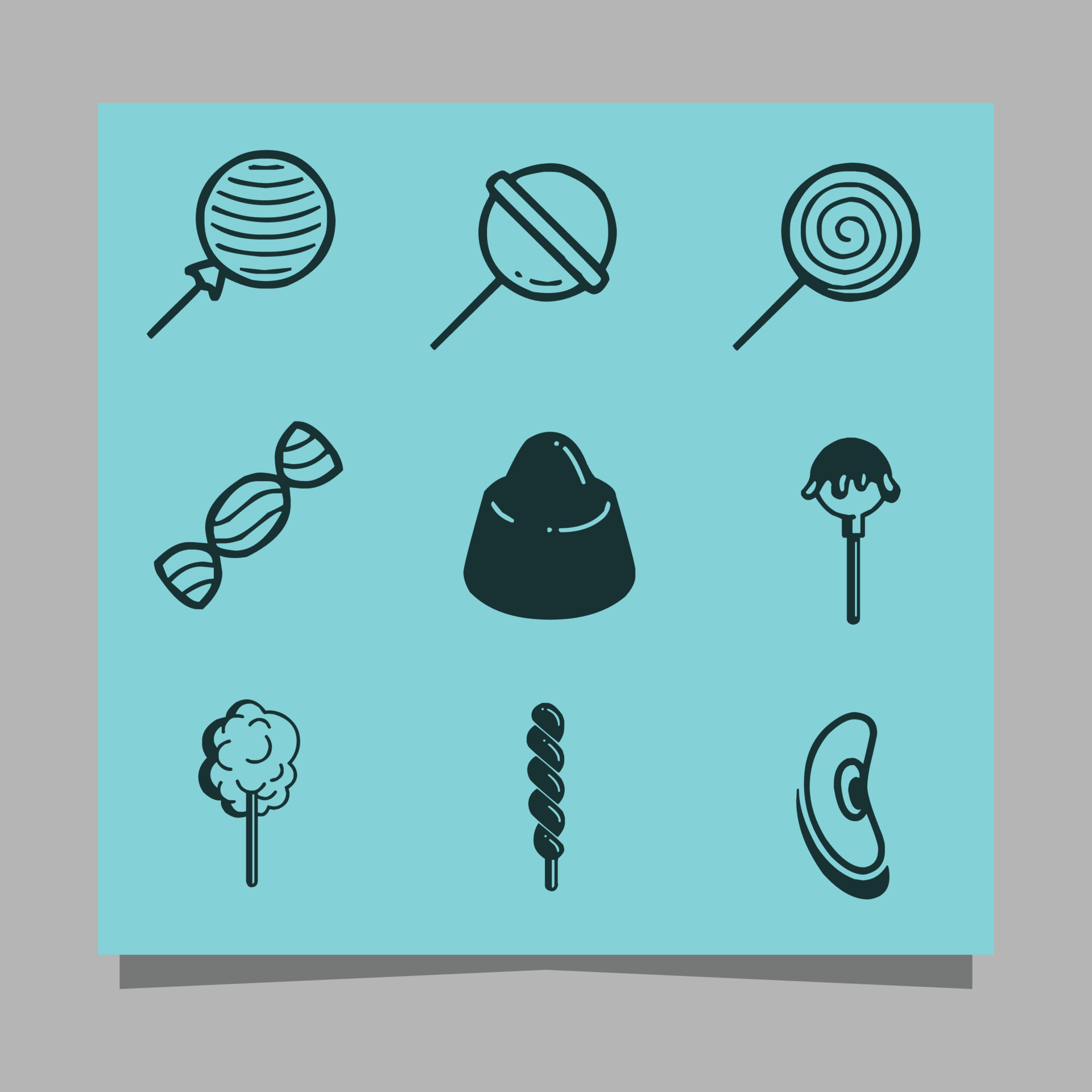 Sweet Candy Icon On Colored Paper Is Perfect For Describing Sweetness sweet-candy-icon-on-colored-paper-is-perfect-for-describing-sweetness