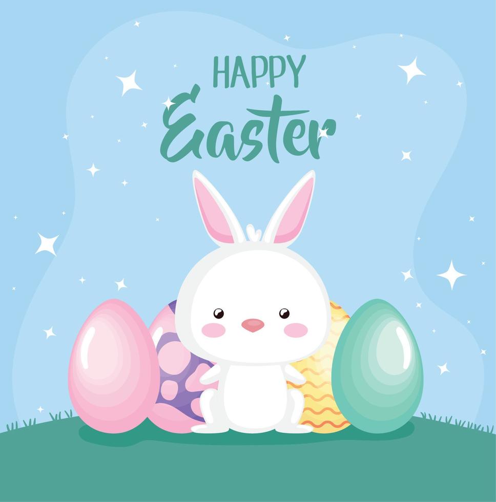 Happy Easter Lettering Postcard 11263237 Vector Art At Vecteezy