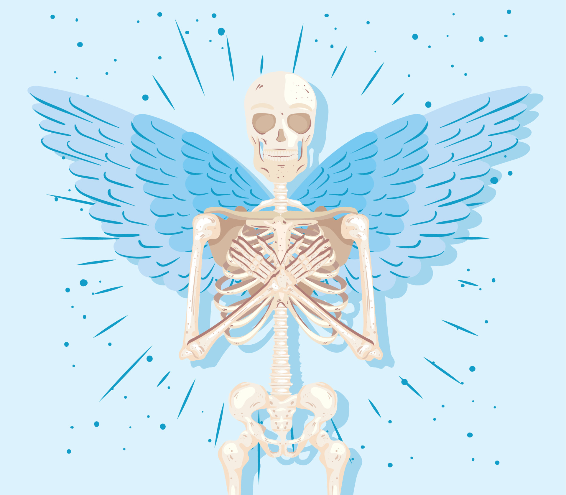 skeleton angel with wings 11263418 Vector Art at Vecteezy