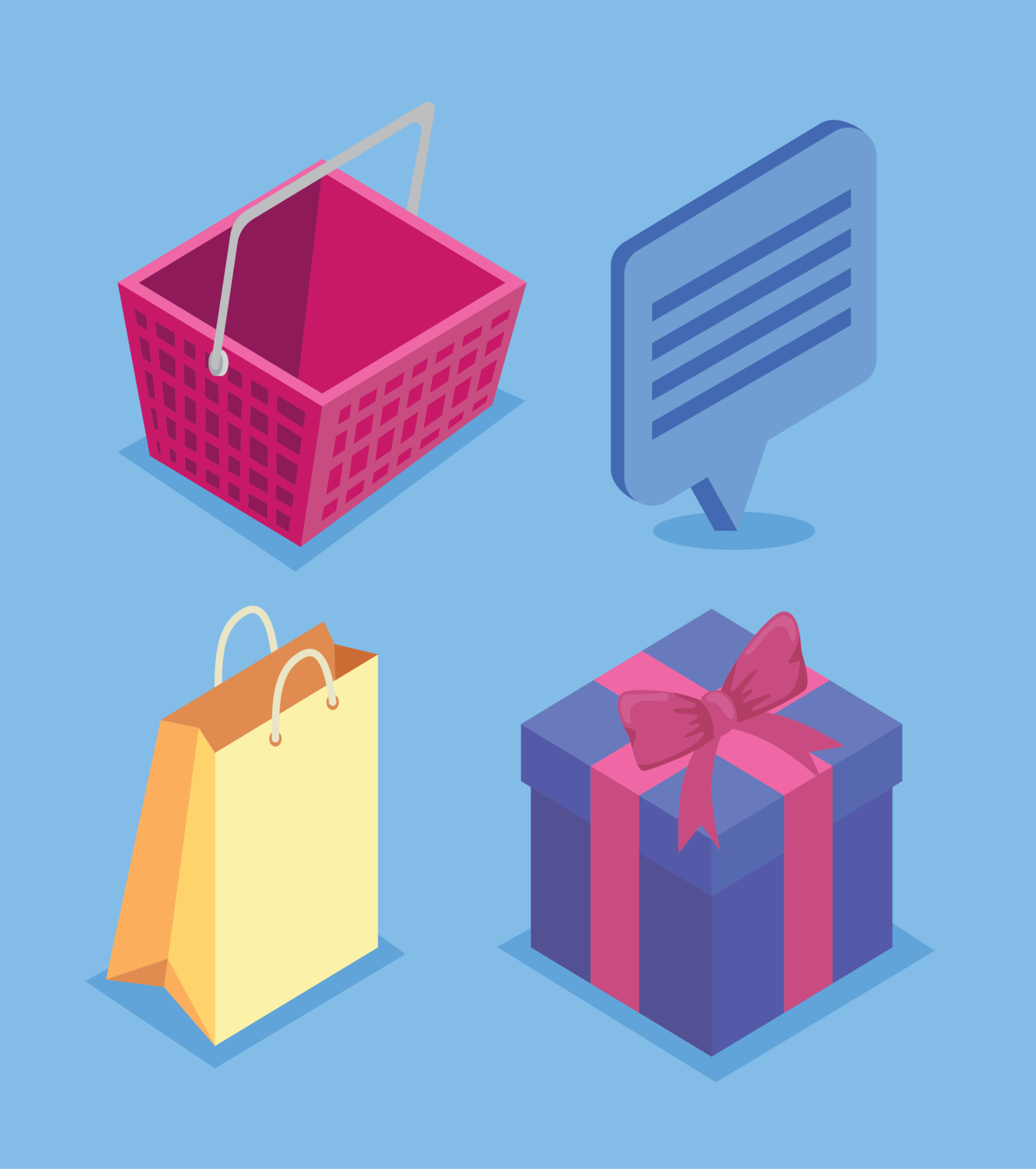 four isometric sale icons 11263498 Vector Art at Vecteezy