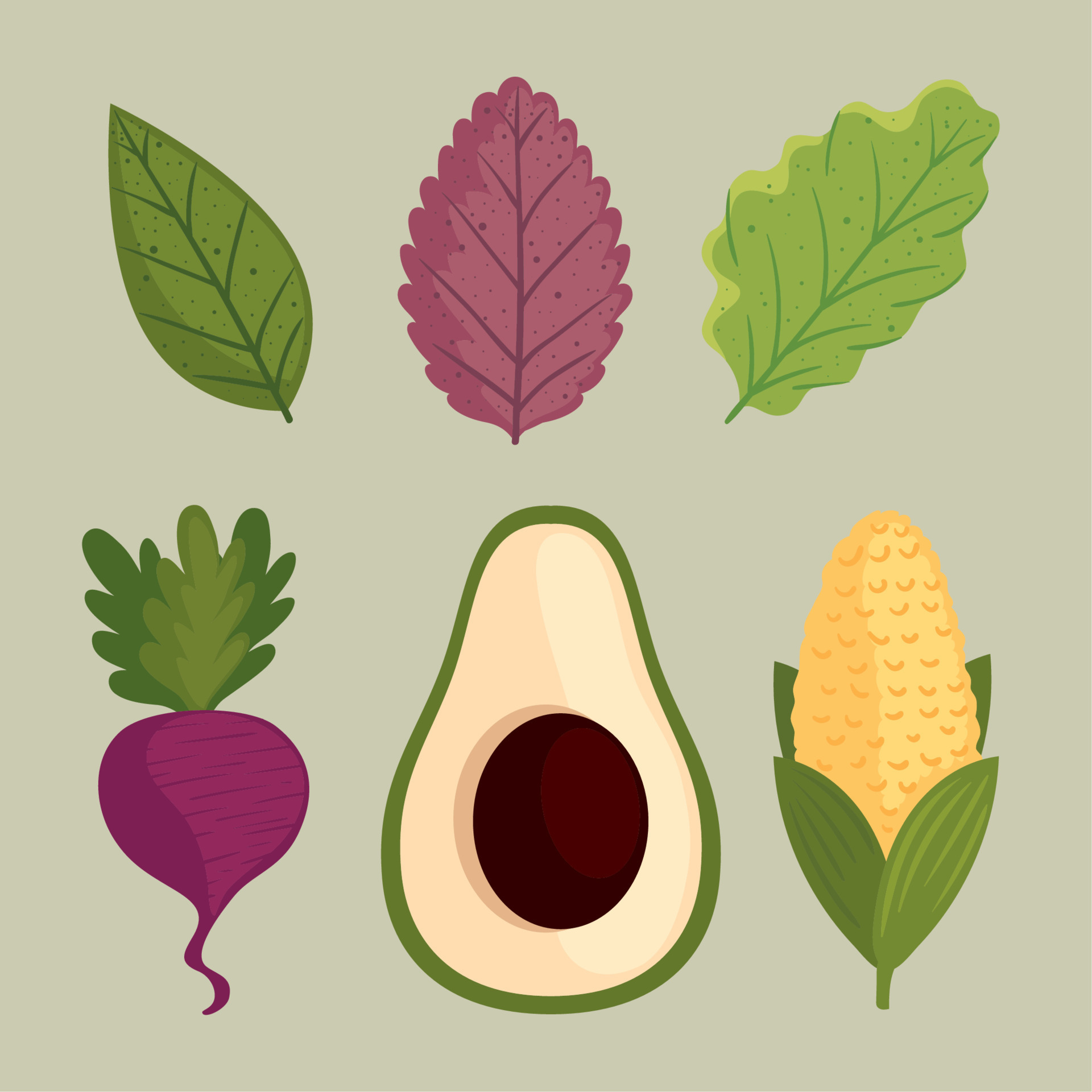 six healthy food icons 11263695 Vector Art at Vecteezy