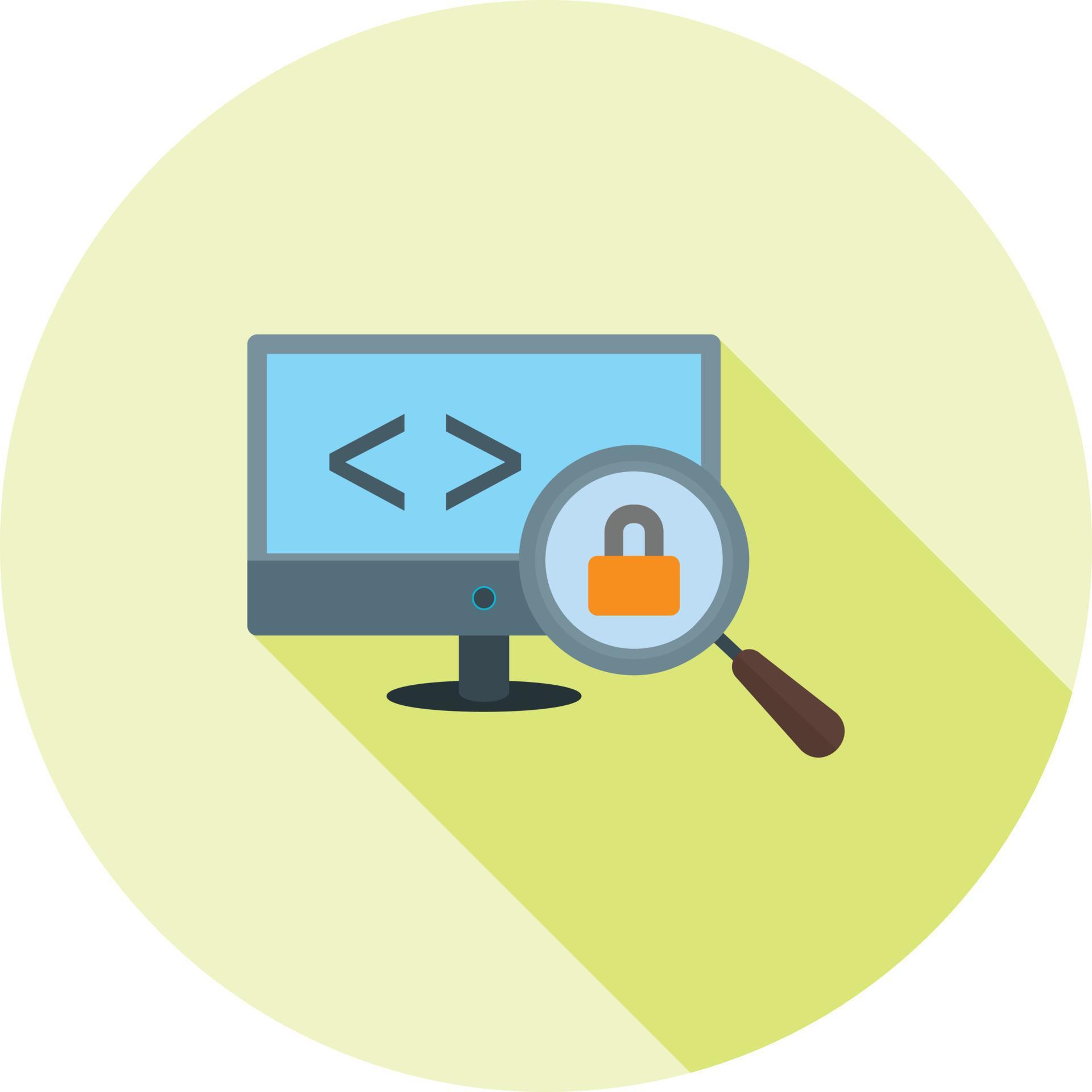 Insecure Code Flat Long Shadow Icon 11264863 Vector Art at Vecteezy