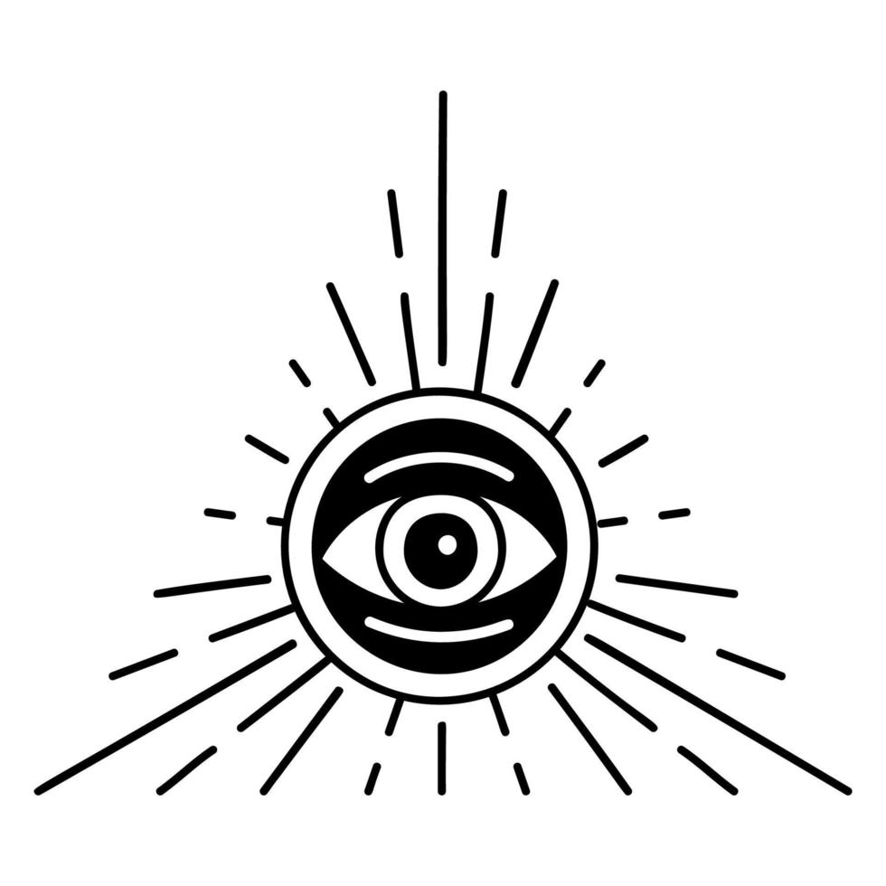 Evil Doodle Eye Hand Drawn Witchcraft Eye Talisman Magical Sacred