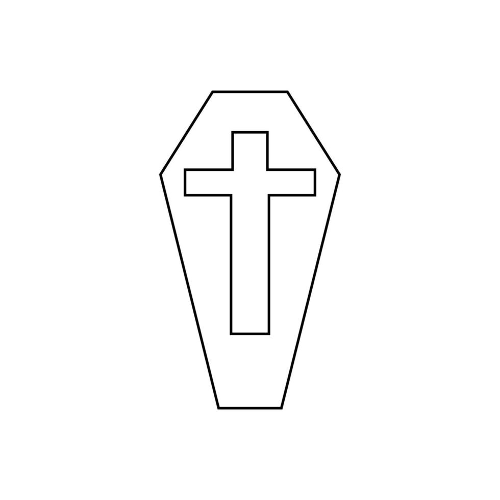 Hand Drawn Halloween Coffin Outline 11265422 Vector Art At Vecteezy