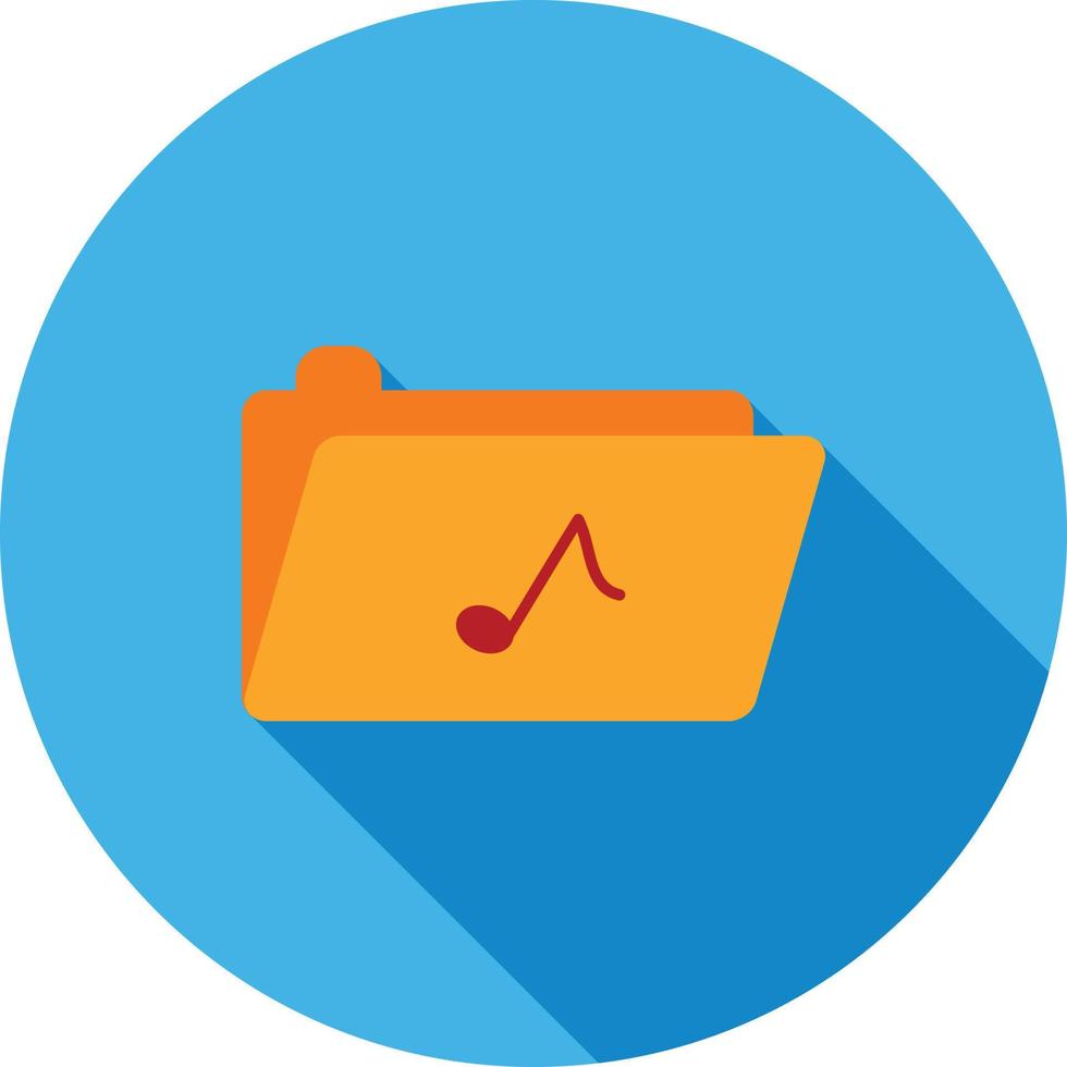 Music Folder Flat Long Shadow Icon 11267372 Vector Art at Vecteezy