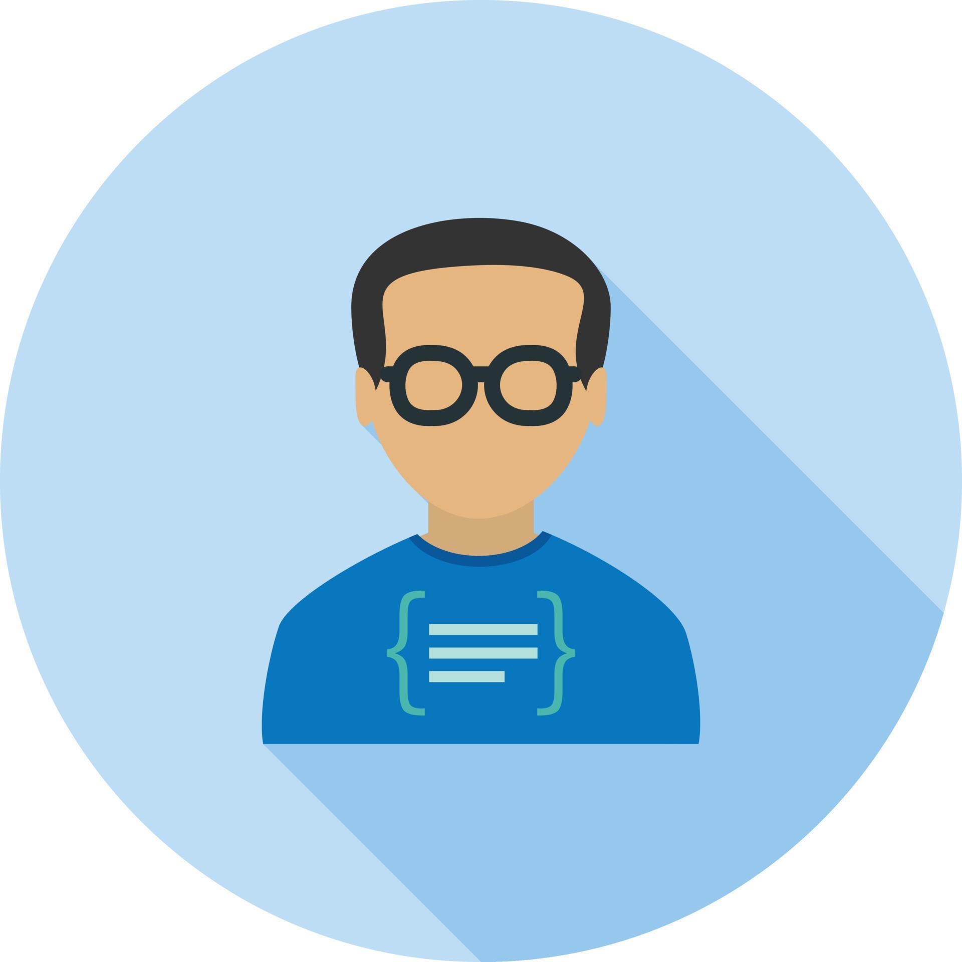 Programmer Flat Long Shadow Icon 11267888 Vector Art at Vecteezy