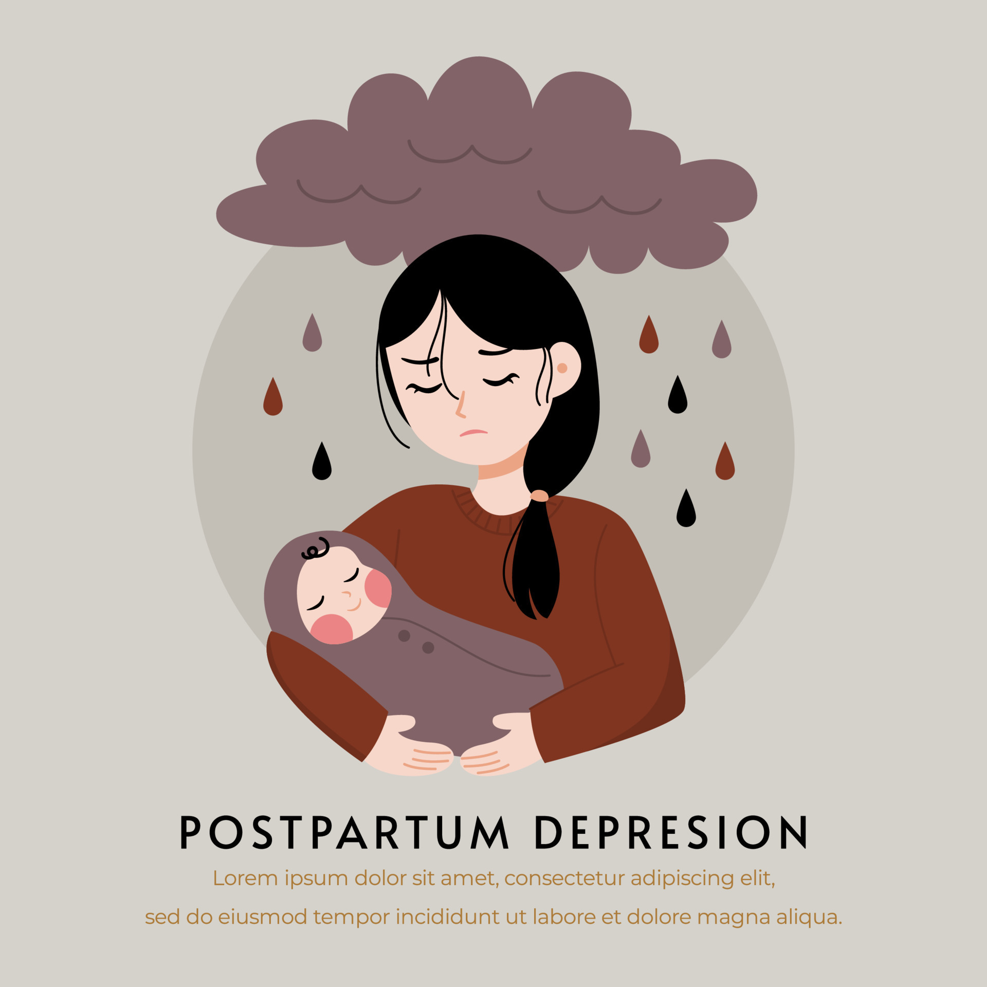 postpartum depression illustration vector flat concept 11273515 Vector ... postpartum depression illustration vector flat concept 11273515 Vector ...