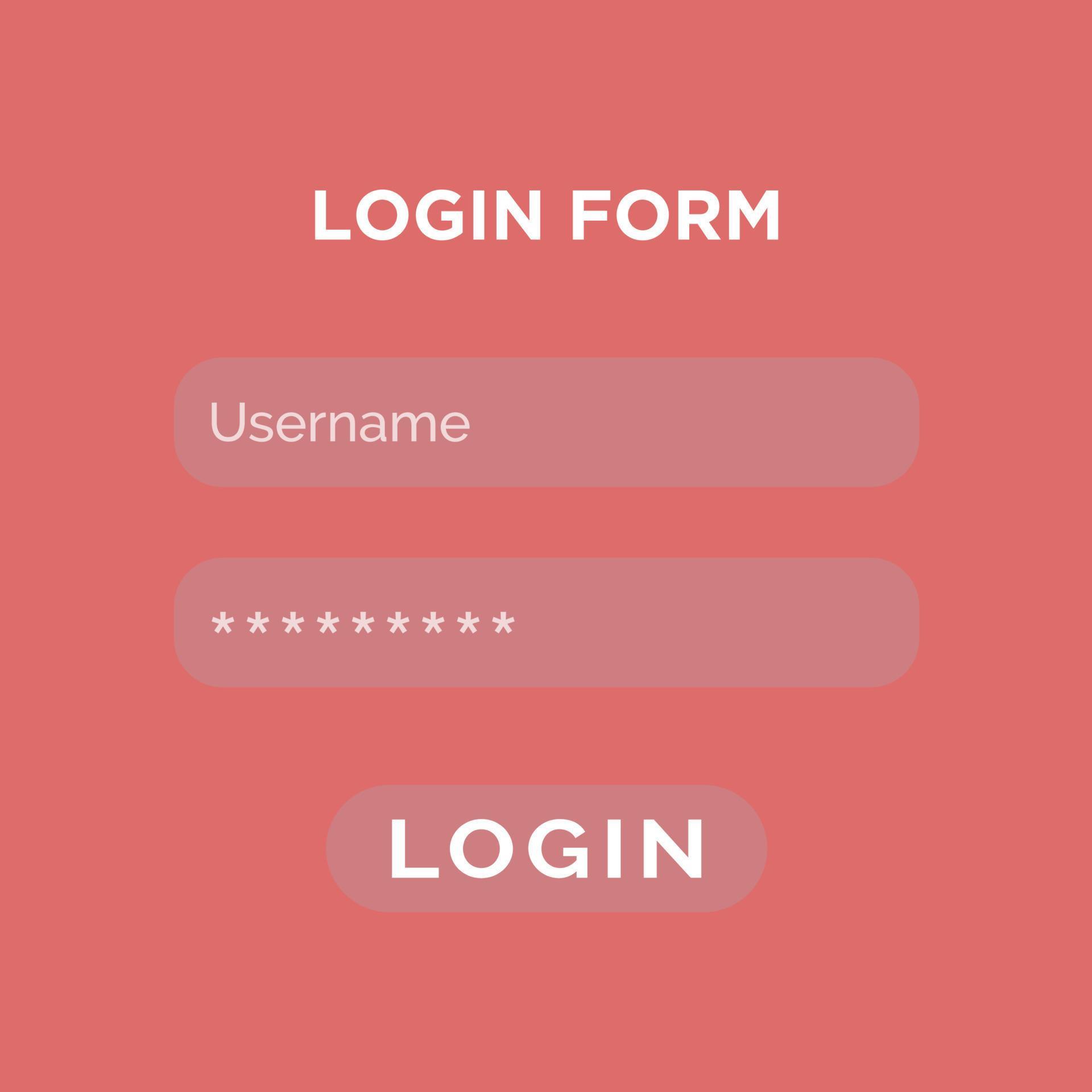 login form page. Vector template for your design. Website ui concept ... login form page. Vector template for your design. Website ui concept ...
