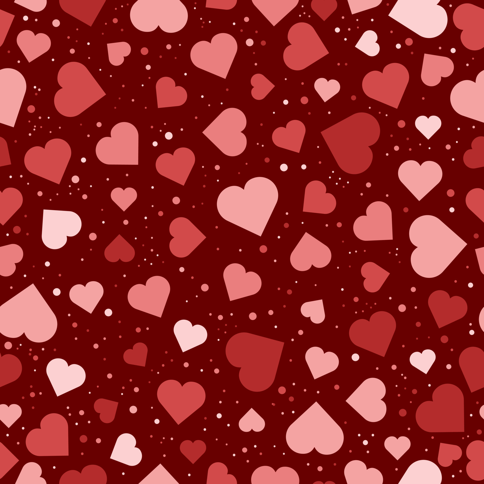 Heart Shaped Texture Background Seamless Pattern Vector Illustration