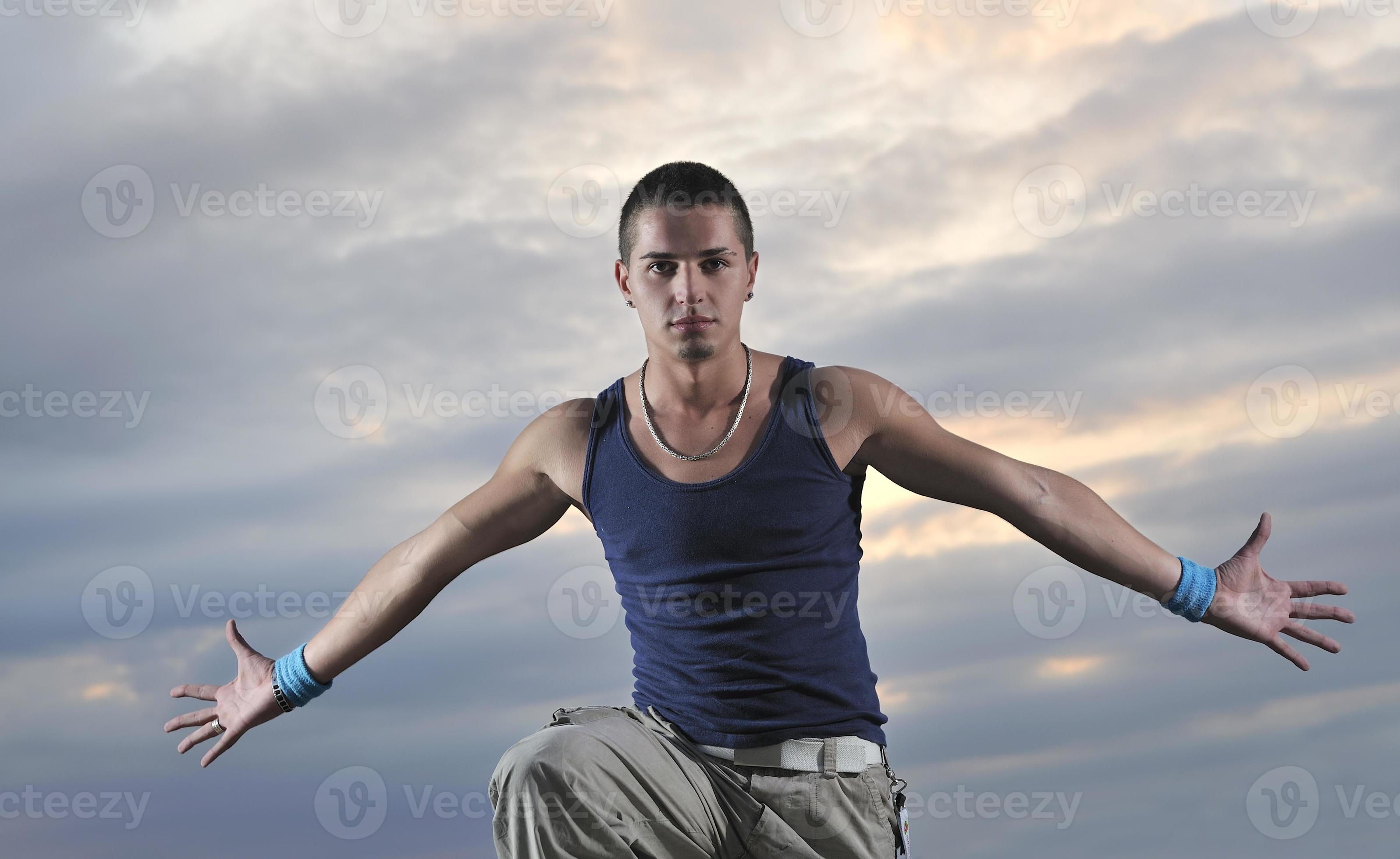 Man with his arms wide open 11279181 Stock Photo at Vecteezy