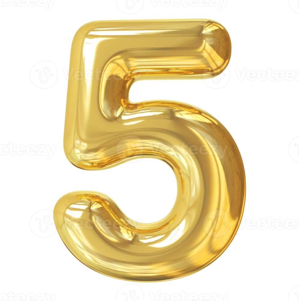 Golden Number 5 11287659 PNG