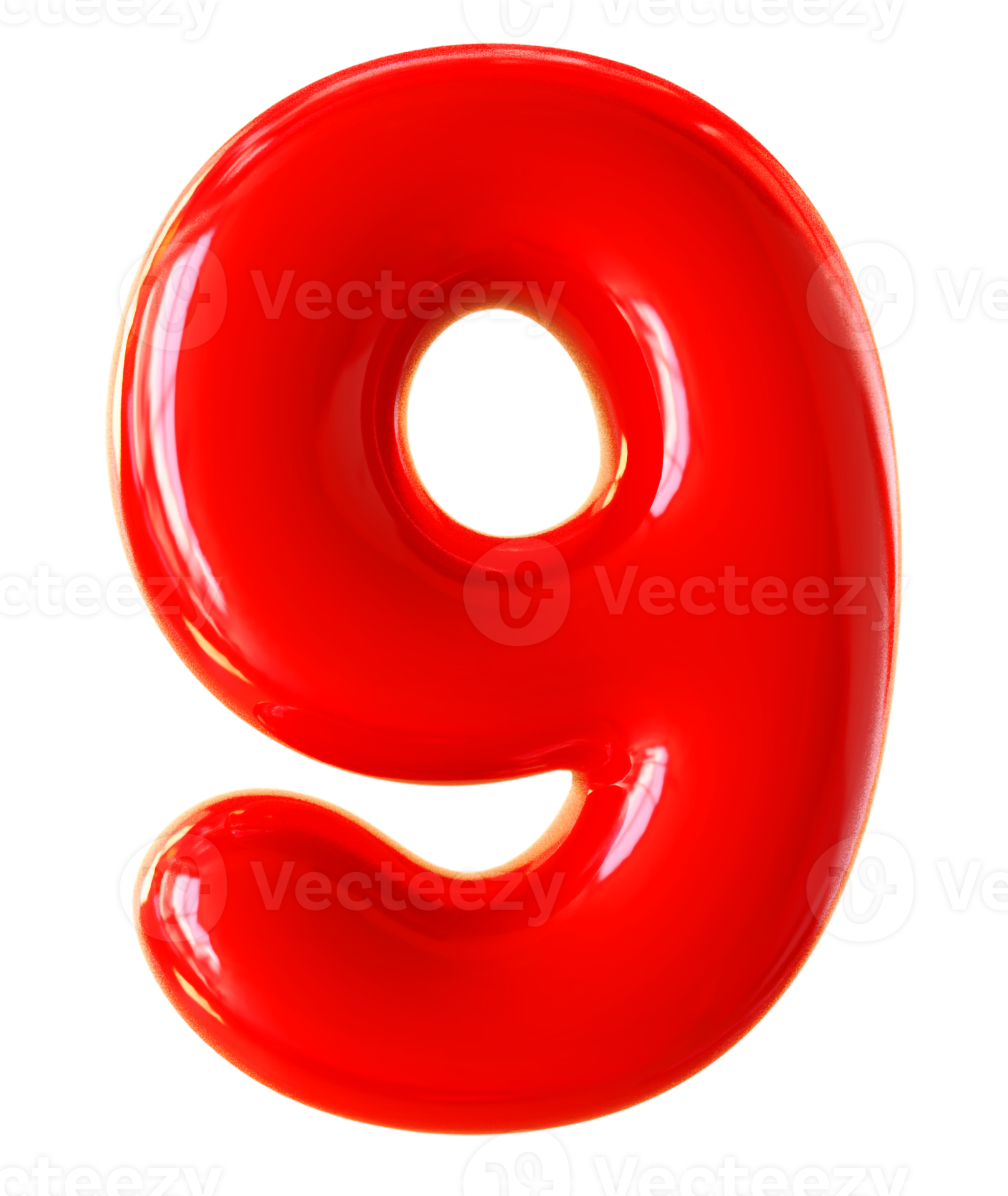 3d number 9 red 11287699 PNG