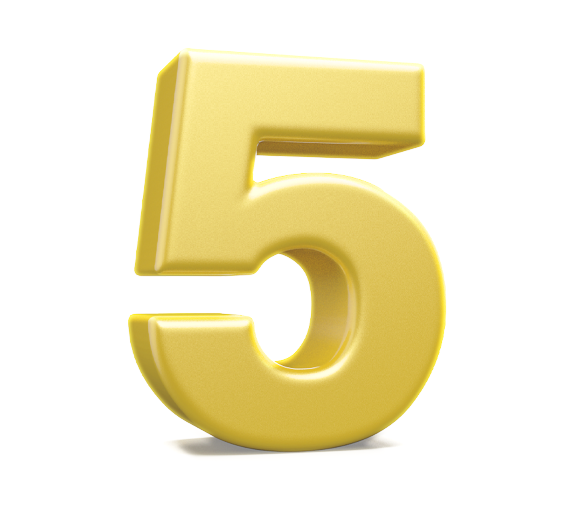 3d Number 5 Golden 11287797 Png
