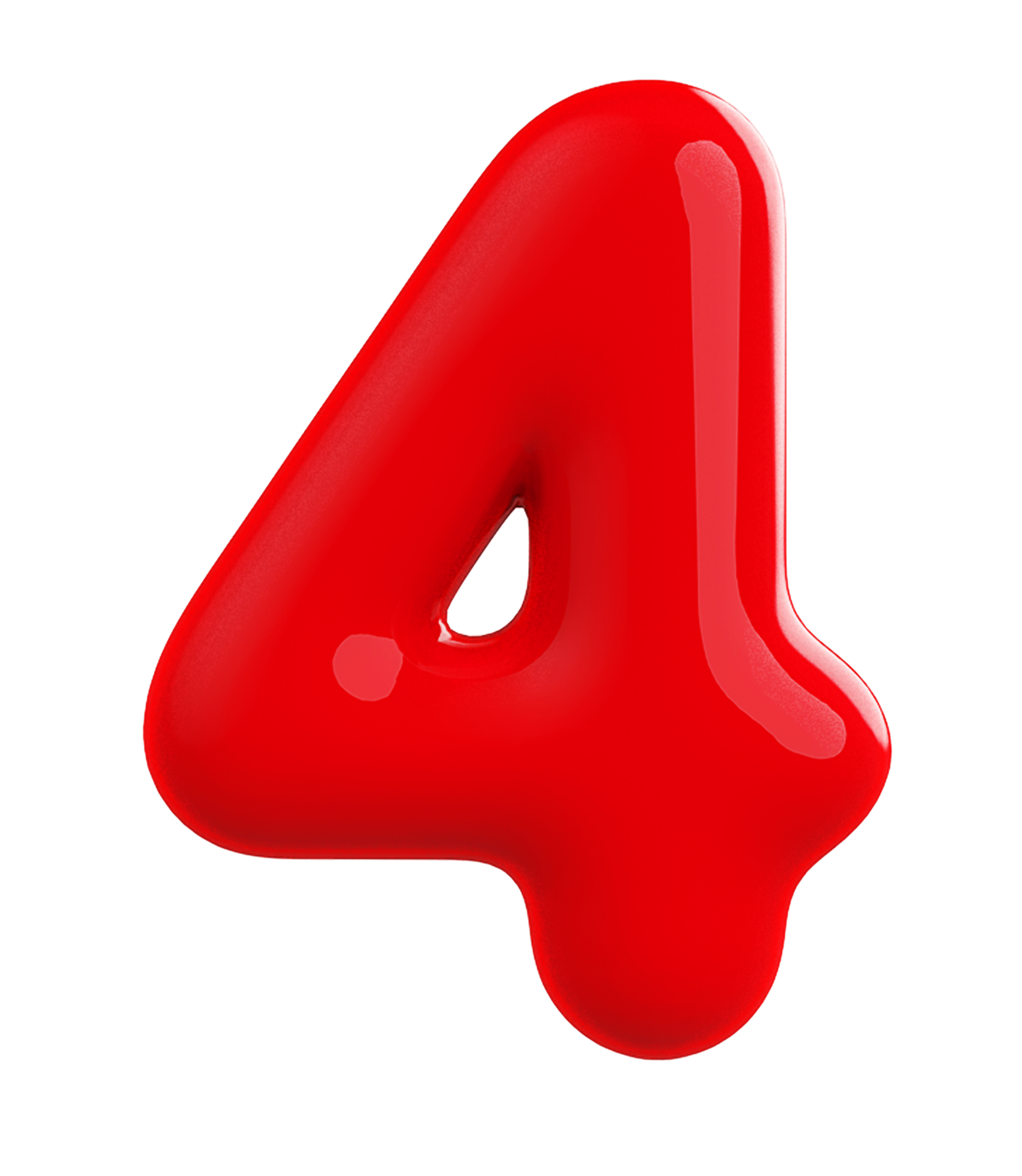 3d Rojo N mero 4 11287844 PNG