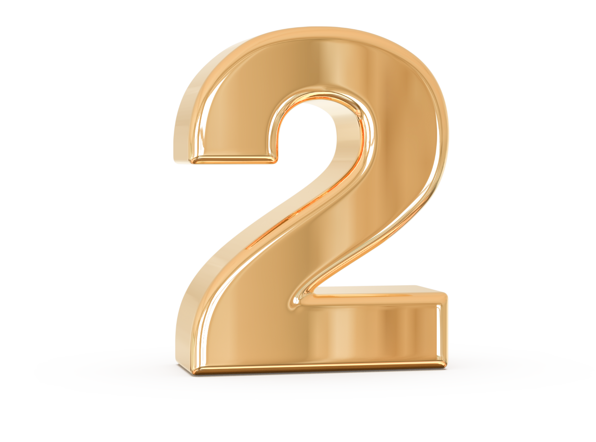number 2 3d gold 11287885 PNG