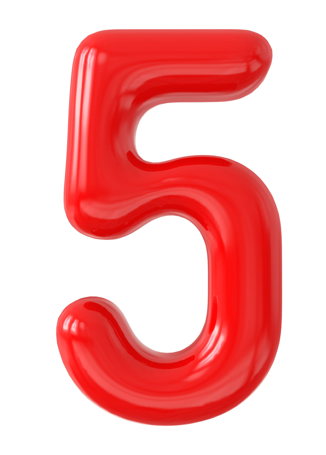 Number 5 3d Red 11287896 Png