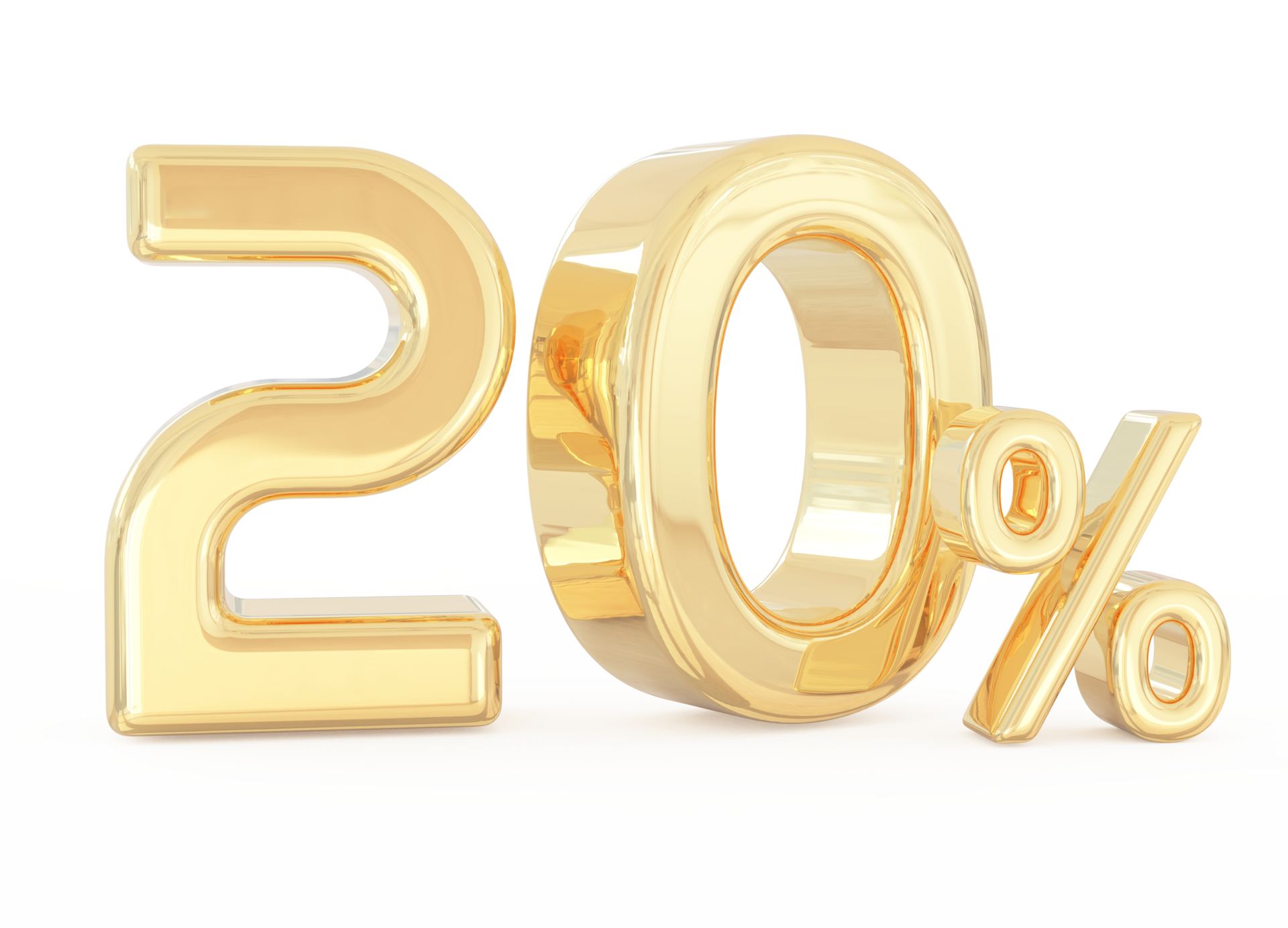 N mero 20 Por Ciento Oro Lujo 11287935 PNG