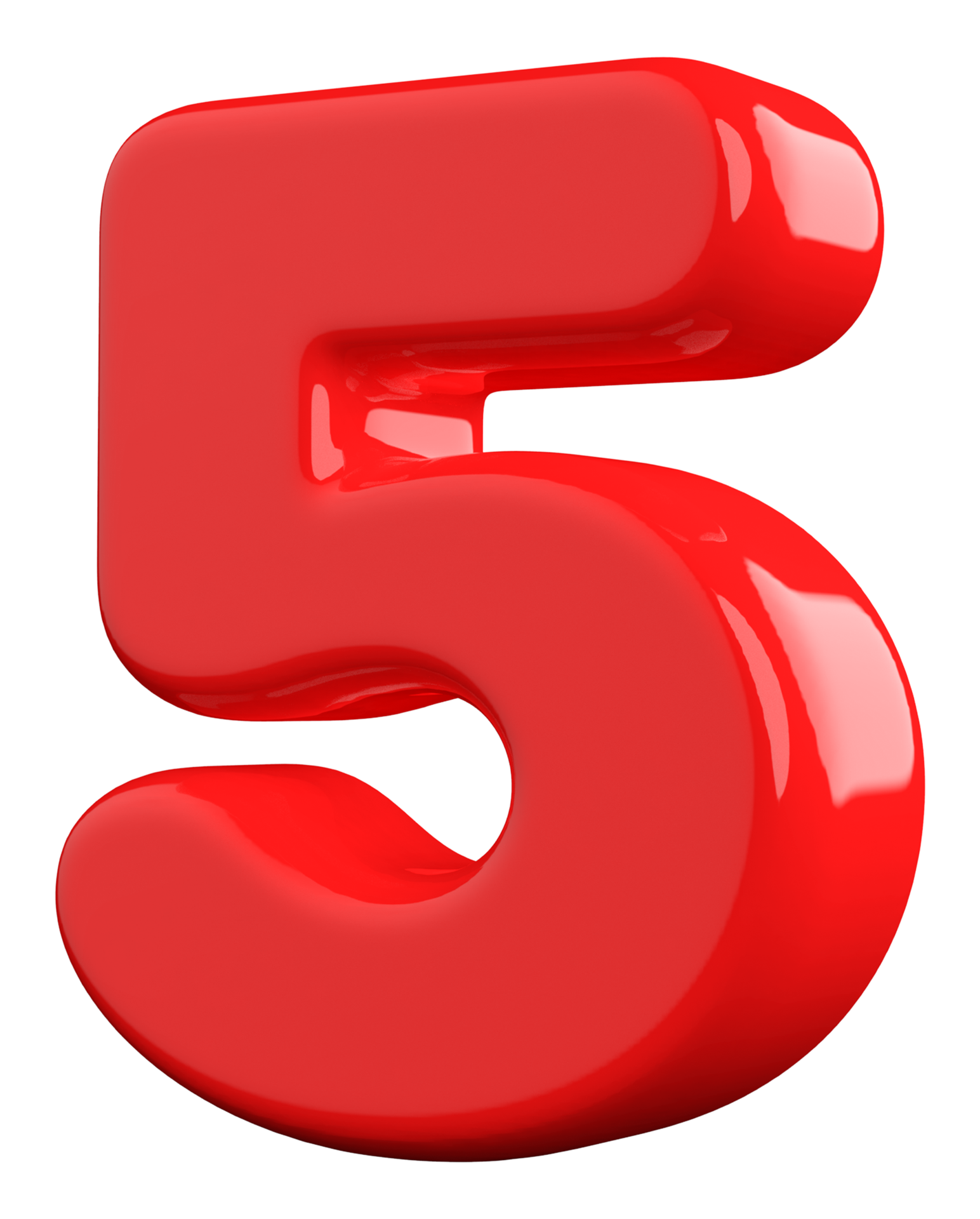 3d Número 5 Vermelho 11287955 Png
