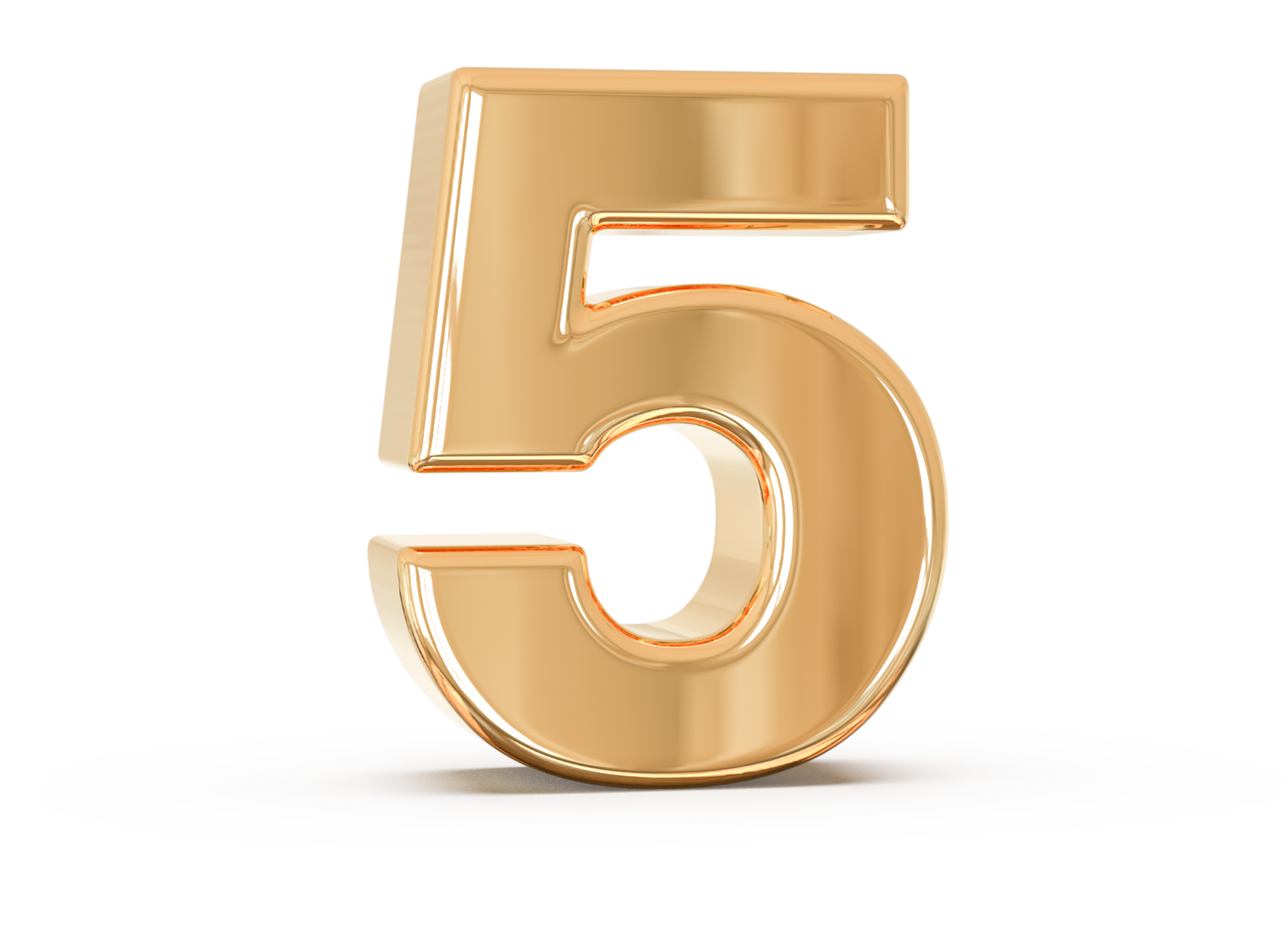Number 5 3d Gold 11287957 Png