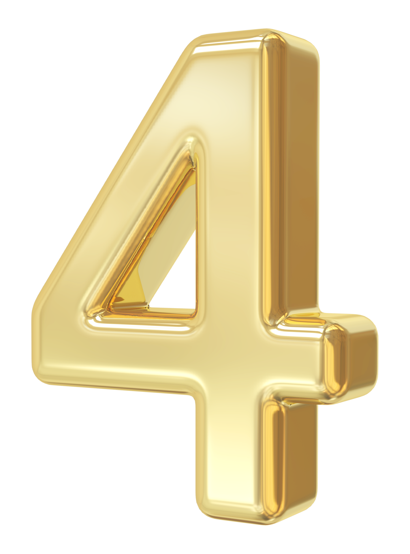 3d Oro Número 4 11287964 Png