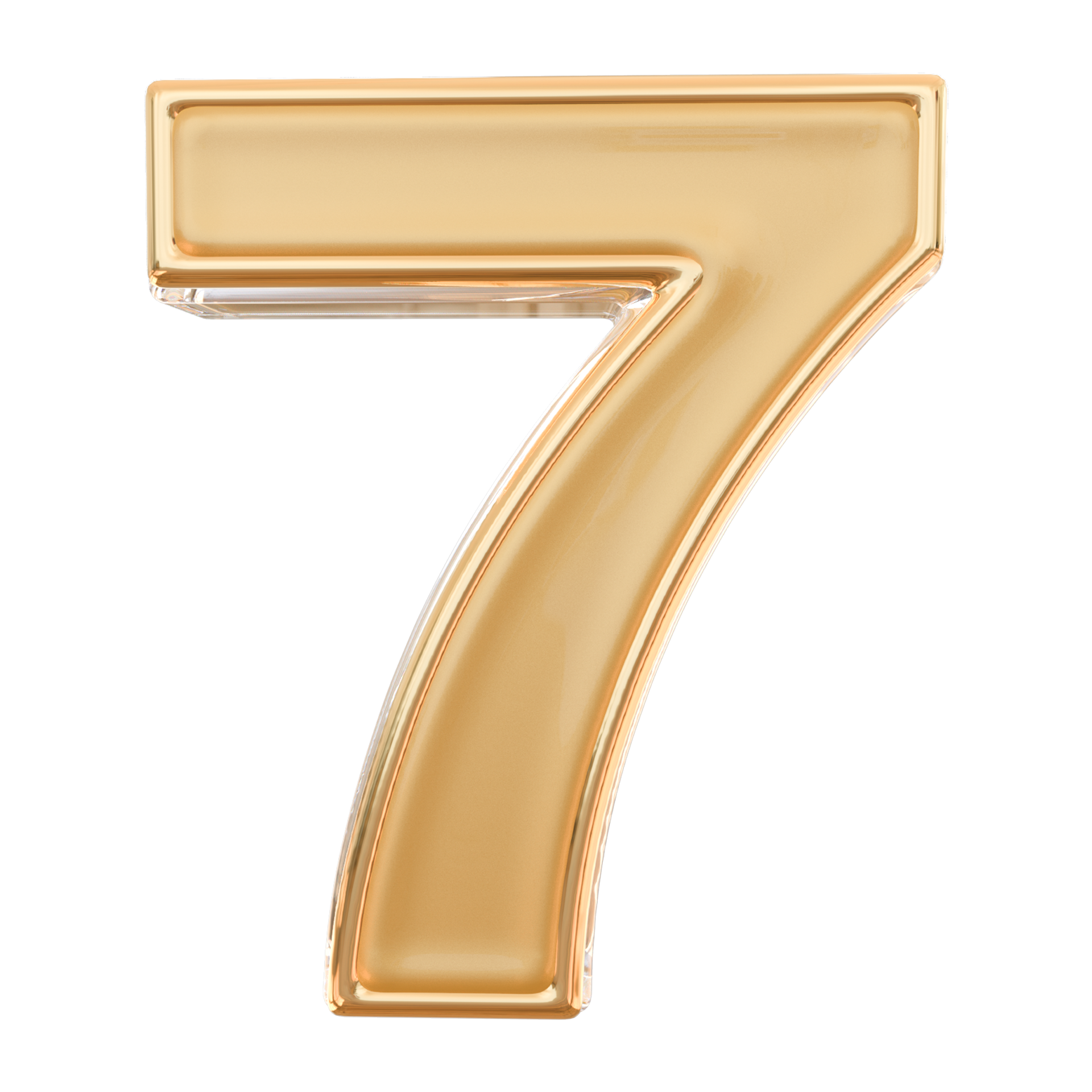 Free número 7 3d oro 11287974 PNG with Transparent Background