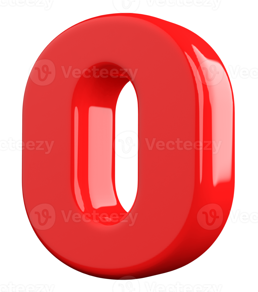 3d número 0 rojo 11287992 PNG