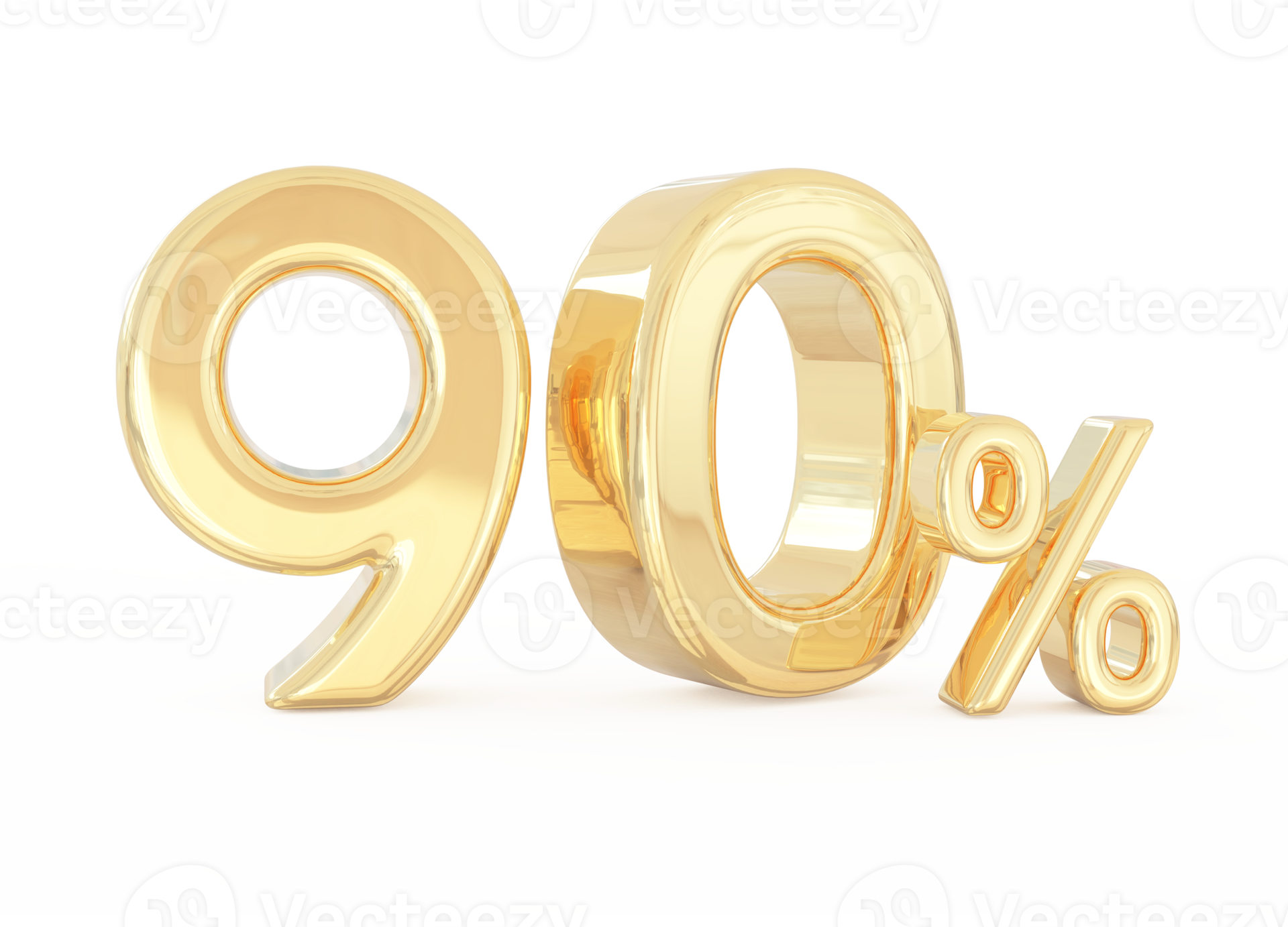 Number 90 Percent Golden Luxury 11288266 PNG