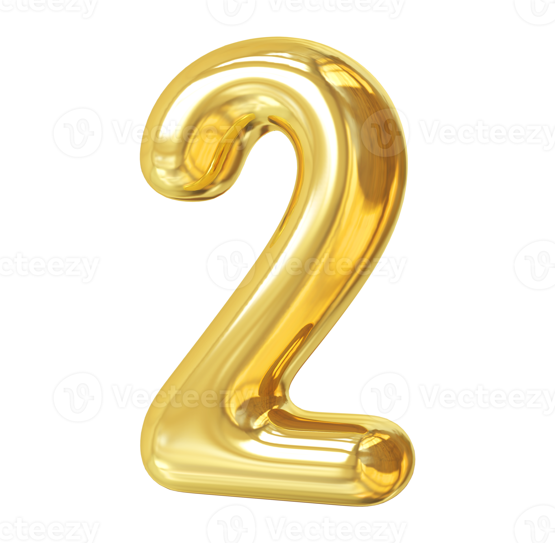 number 2 3d golden 11288382 PNG