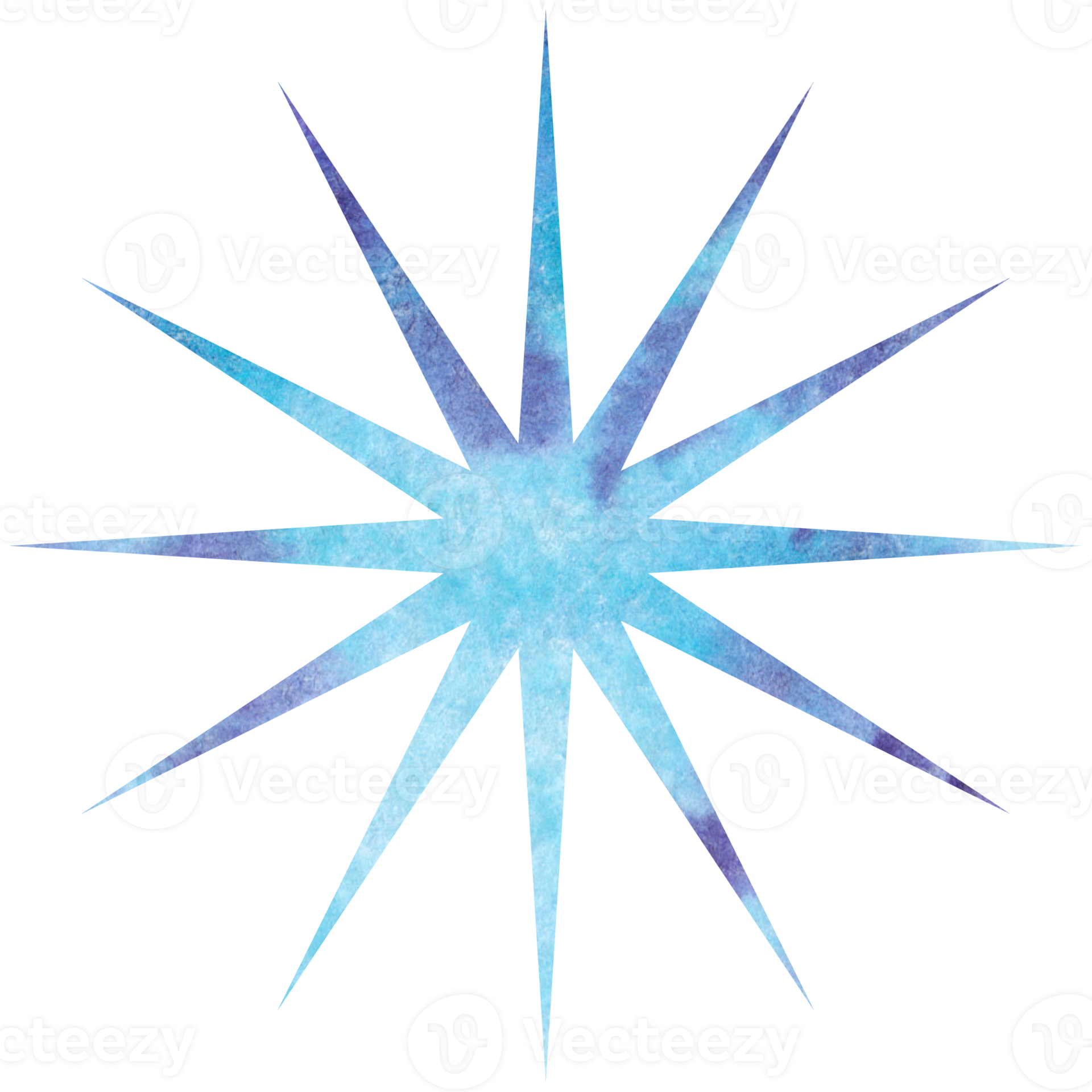 Blue watercolor star. Celestial element, space, sky 11288744 PNG