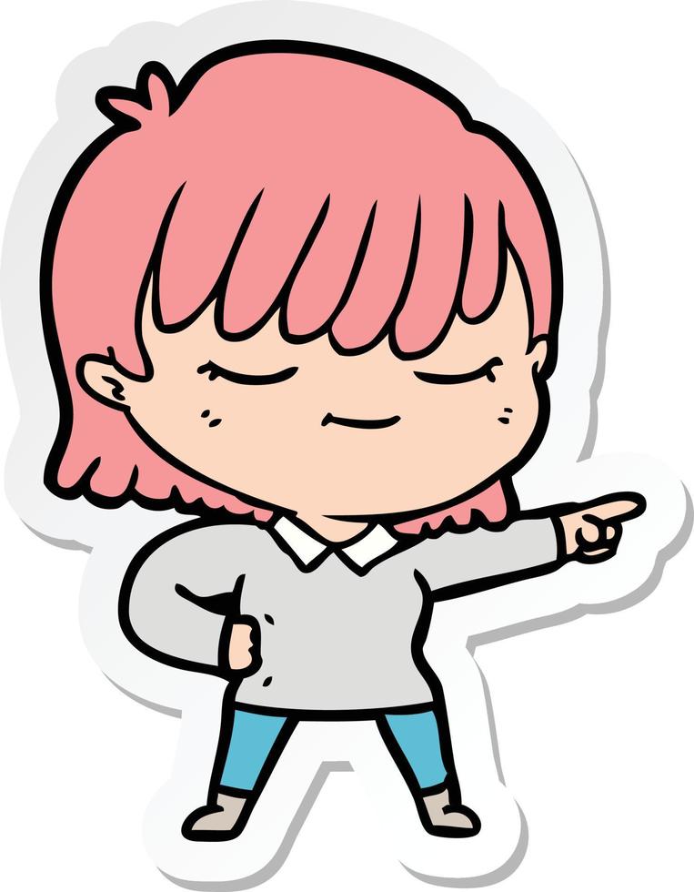 sticker of a cartoon woman 11291087 Vector Art at Vecteezy