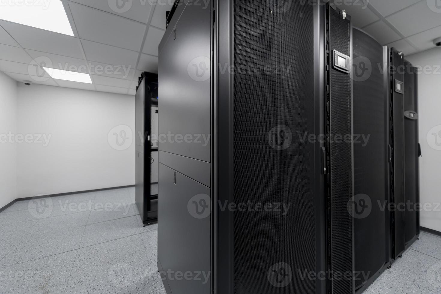 Data Center With Multiple Rows of Fully Operational Server Racks ...