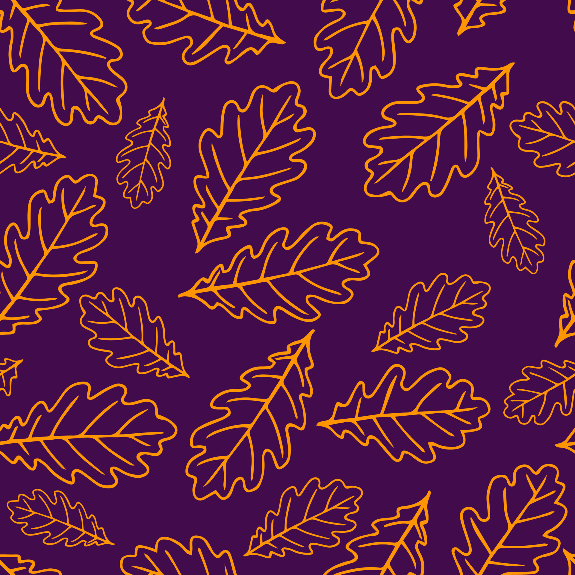 Seamless Pattern With Autumn Leaves Hand Drawn Vector Illustration