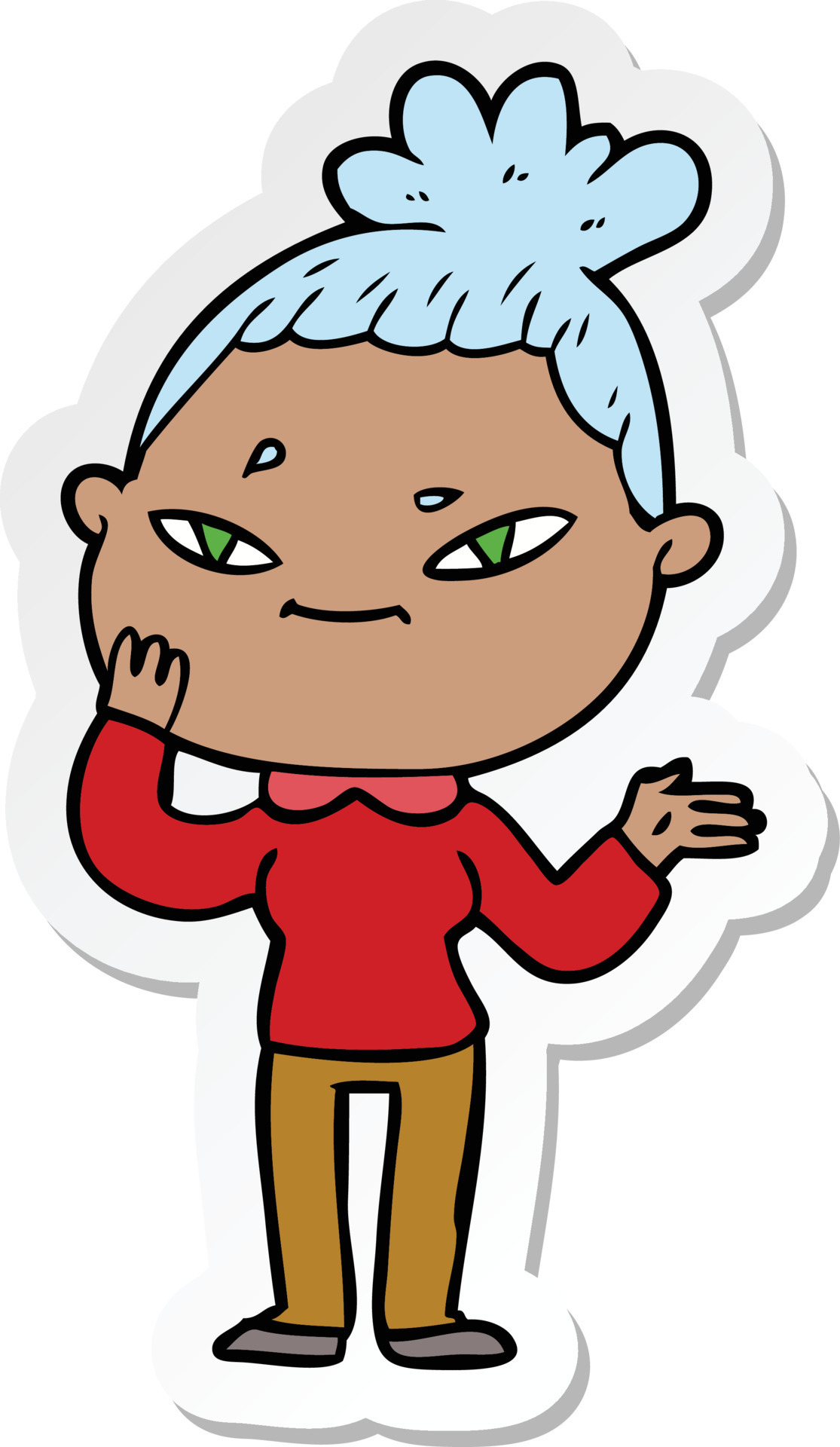 sticker of a cartoon woman 11296213 Vector Art at Vecteezy