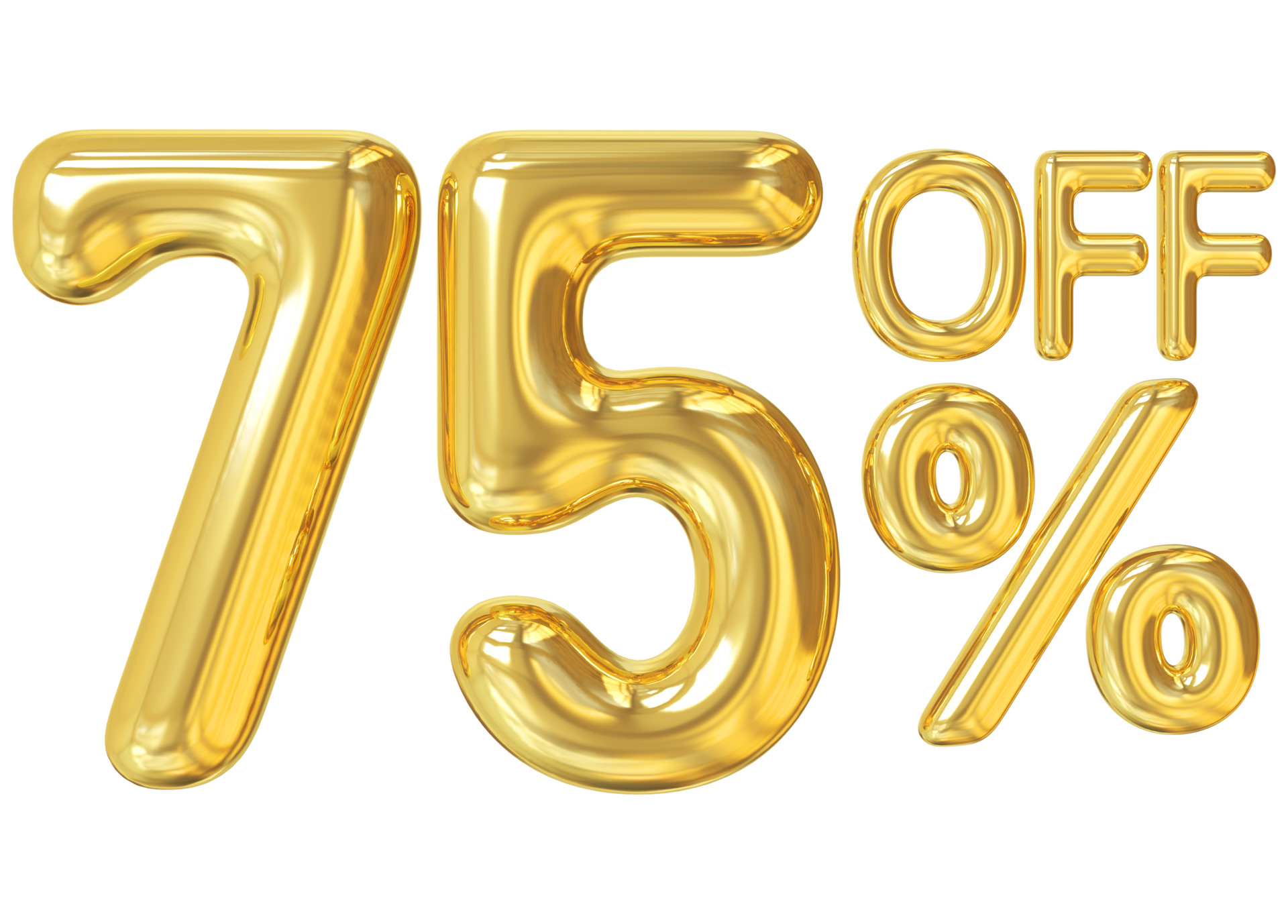 Free Number 75 Percent Golden Luxury 11296890 PNG With Transparent