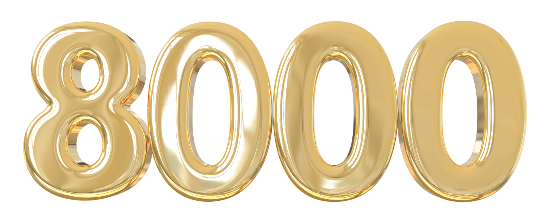 Number 8000 Golden 11296892 PNG