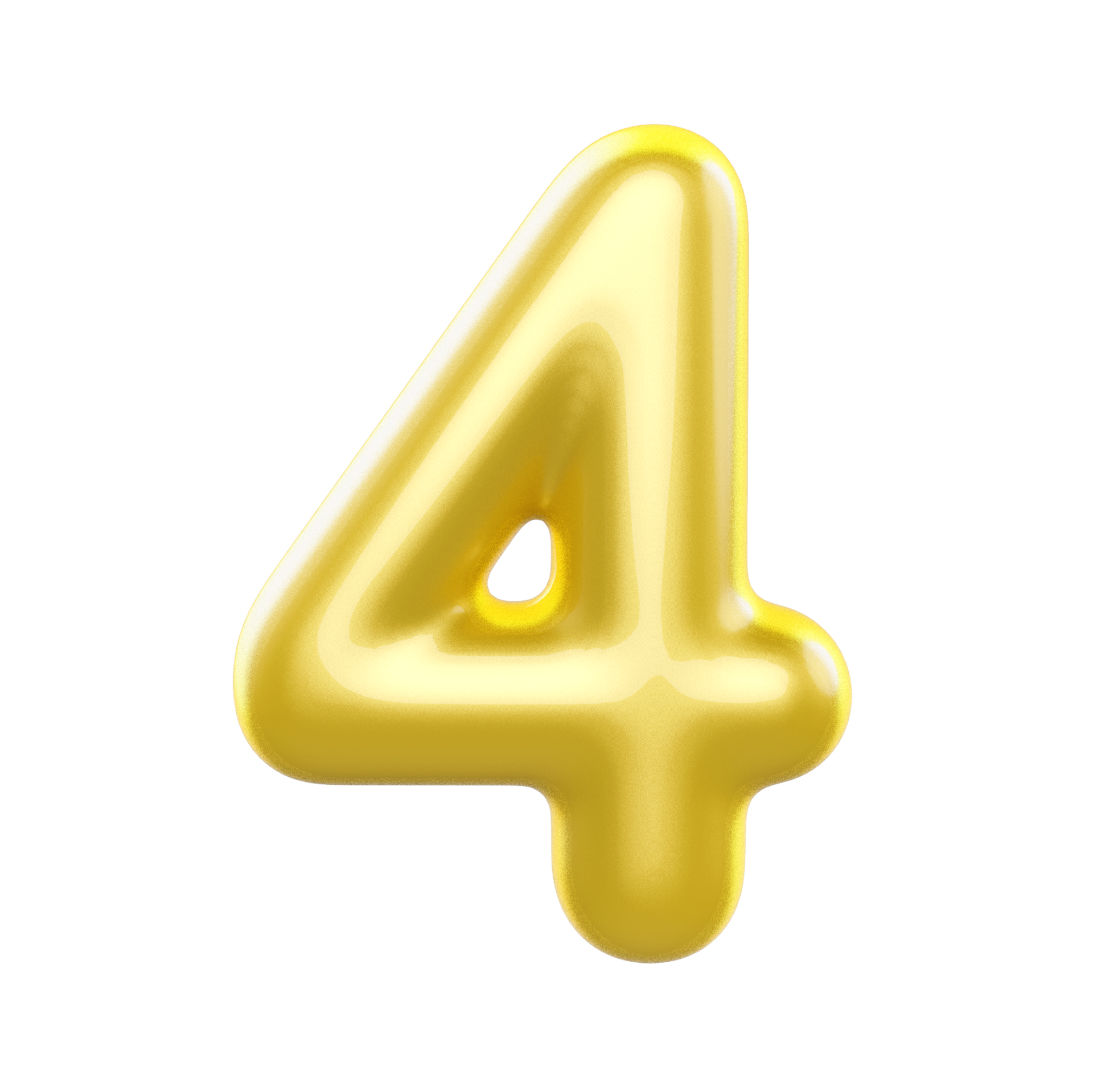 3d number 4 golden 11296906 PNG