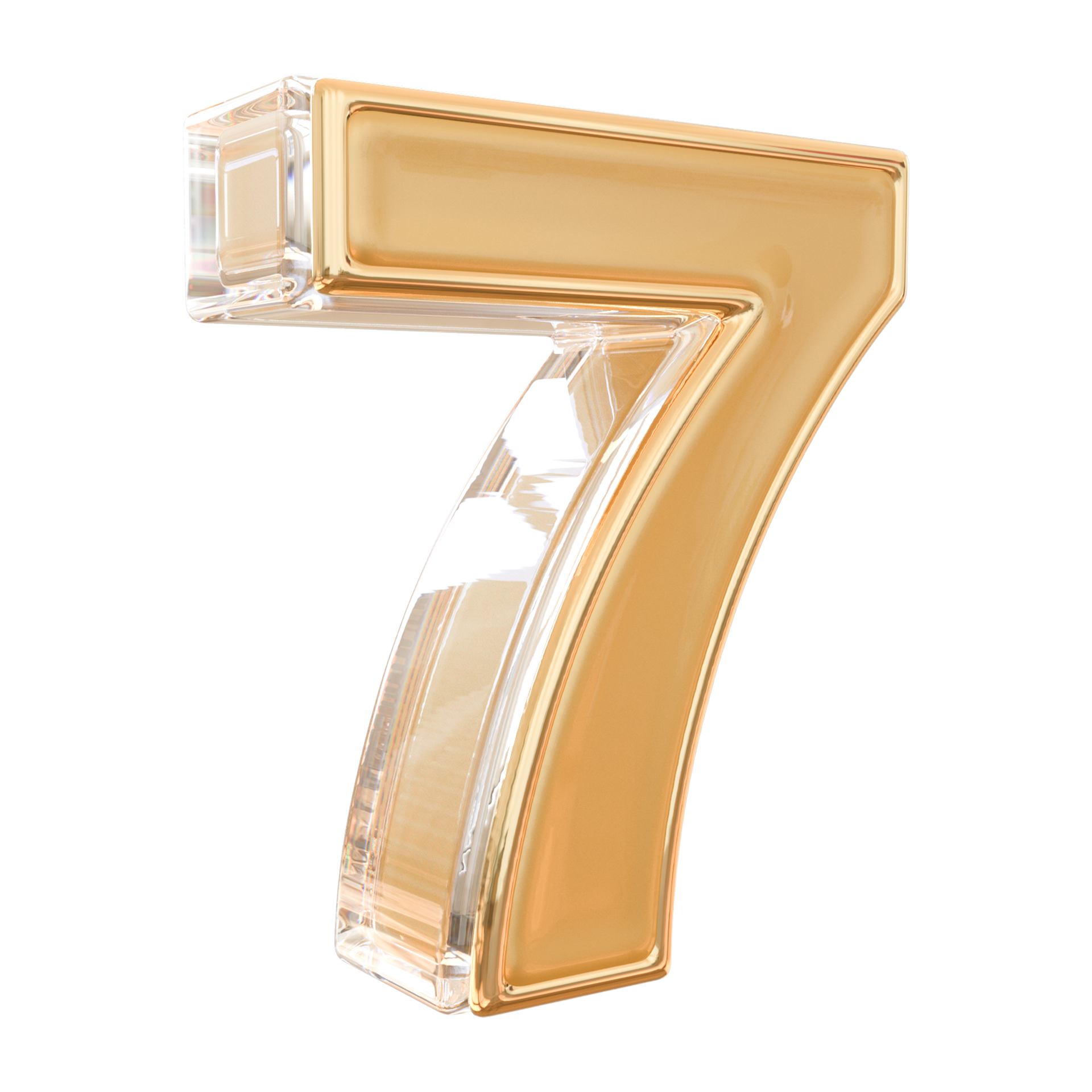 Número 7 3d Oro 11296921 Png